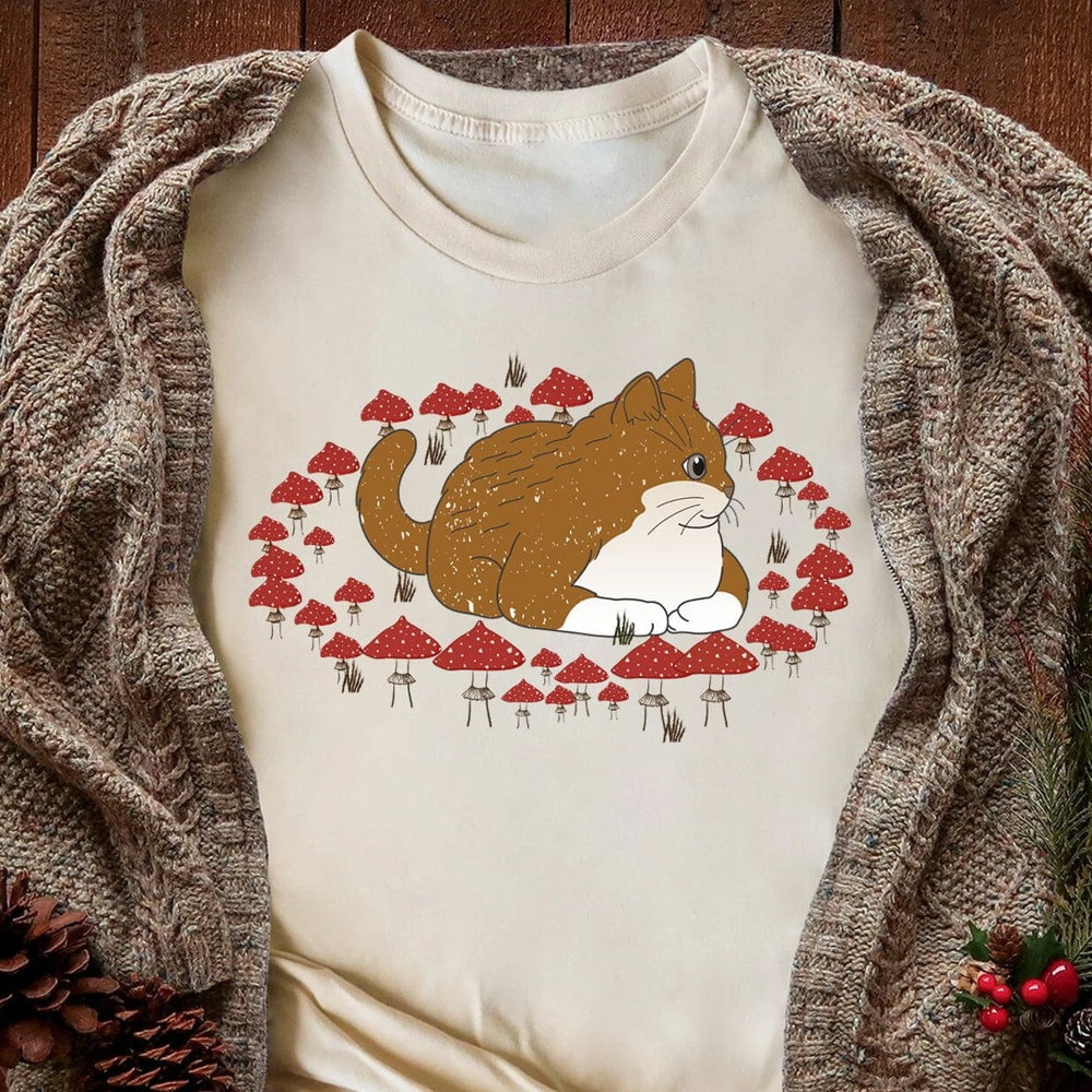Goblincore Shirt, Cat Mushroom Shirt, Cats Lovers Tee Gift, Nature ...