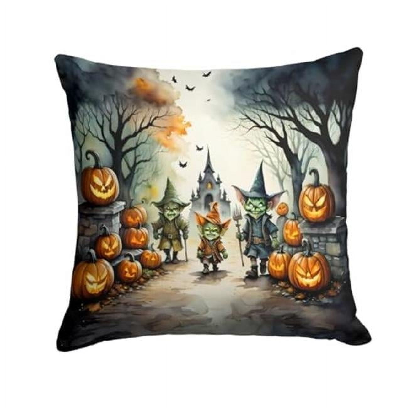 Goblins Spooky Halloween Fabric Decorative Pillow 18 in x 18 in ...
