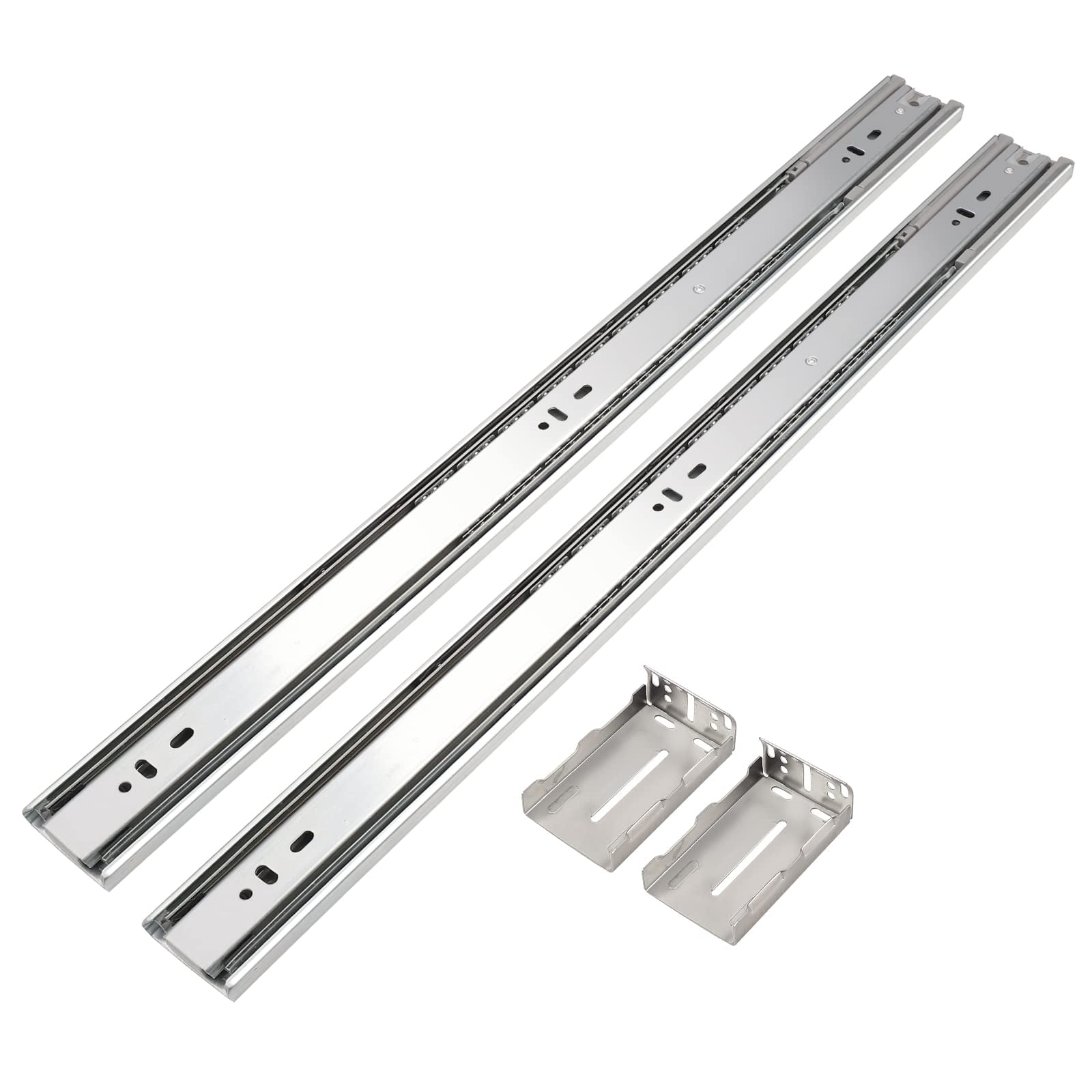 Gobrico 22 Inch Rear/Side Mount Drawer Slides, Ball Bearing Soft Close ...