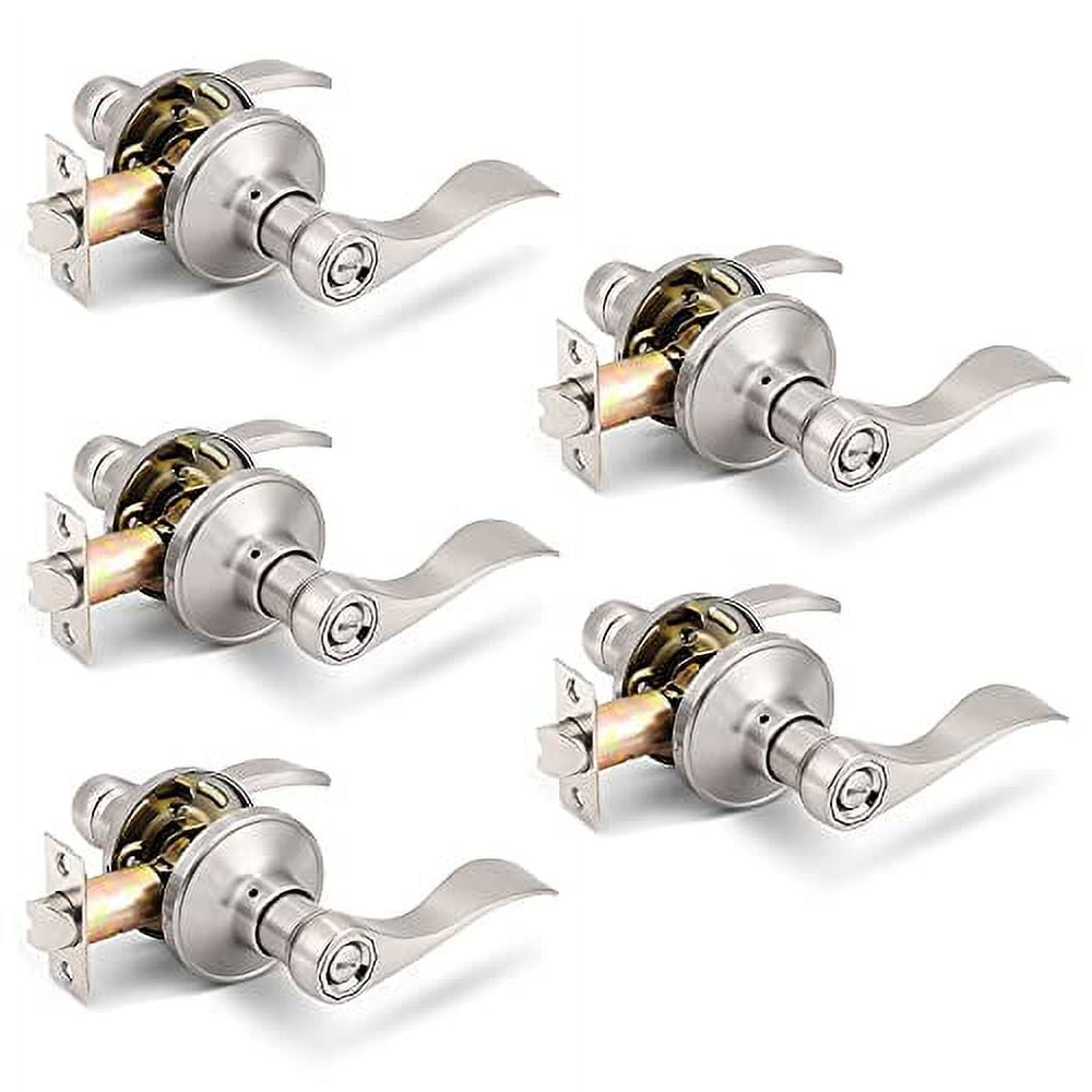 Gobrico 5 Pack Interior Privacy Handles Door Locksets, Bed and Bath ...