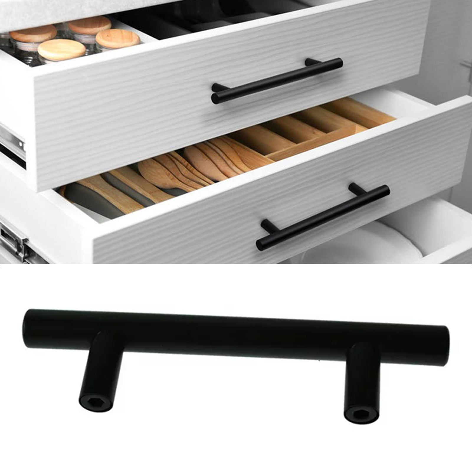 Gobwell Clearance Deal! 25 Pack 5 Inch Cabinet Handle Black Stainless ...