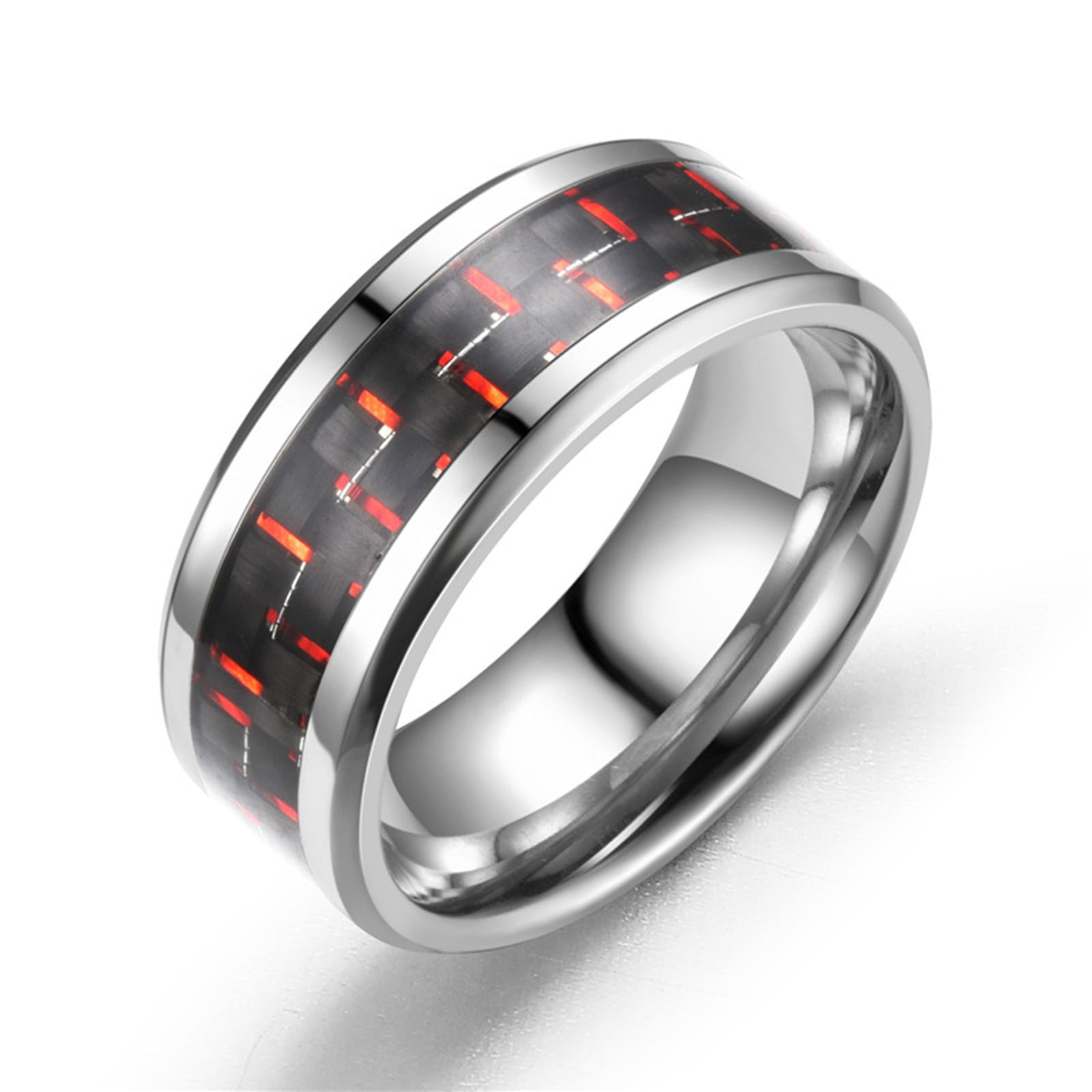 Gobwell anillos Adult Fashion New Three-color Carbon Fiber Couple Ring ...