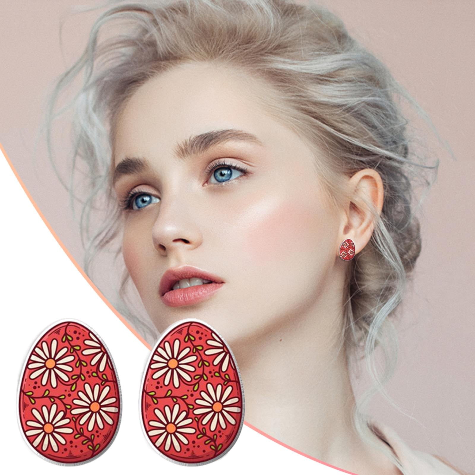 Gobwell ladies earrings on clearance! Easter Egg Plastic Ear Studs ...