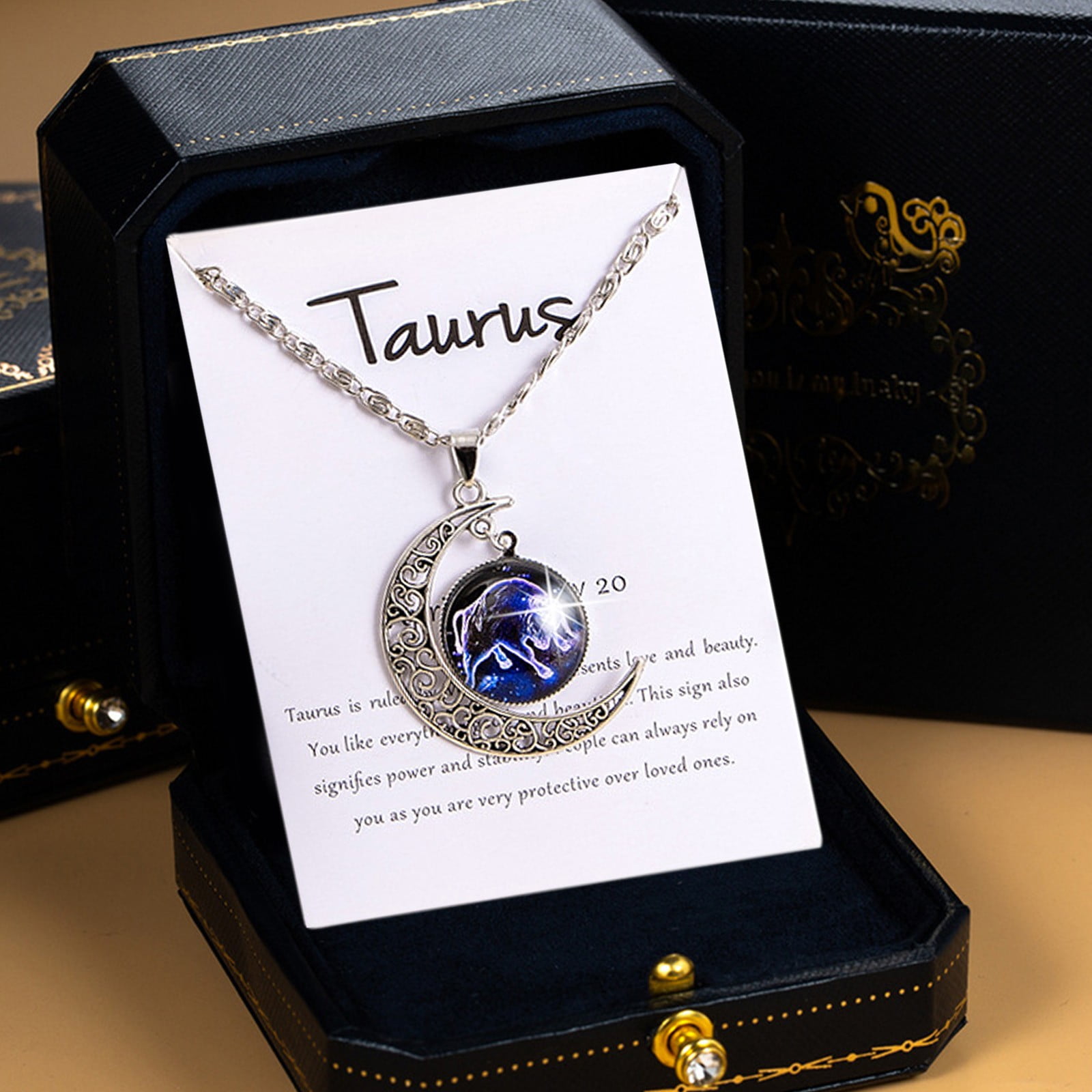 Gobwell necklace Female Twelve Months Moon Shape Pendant Necklace Moon ...