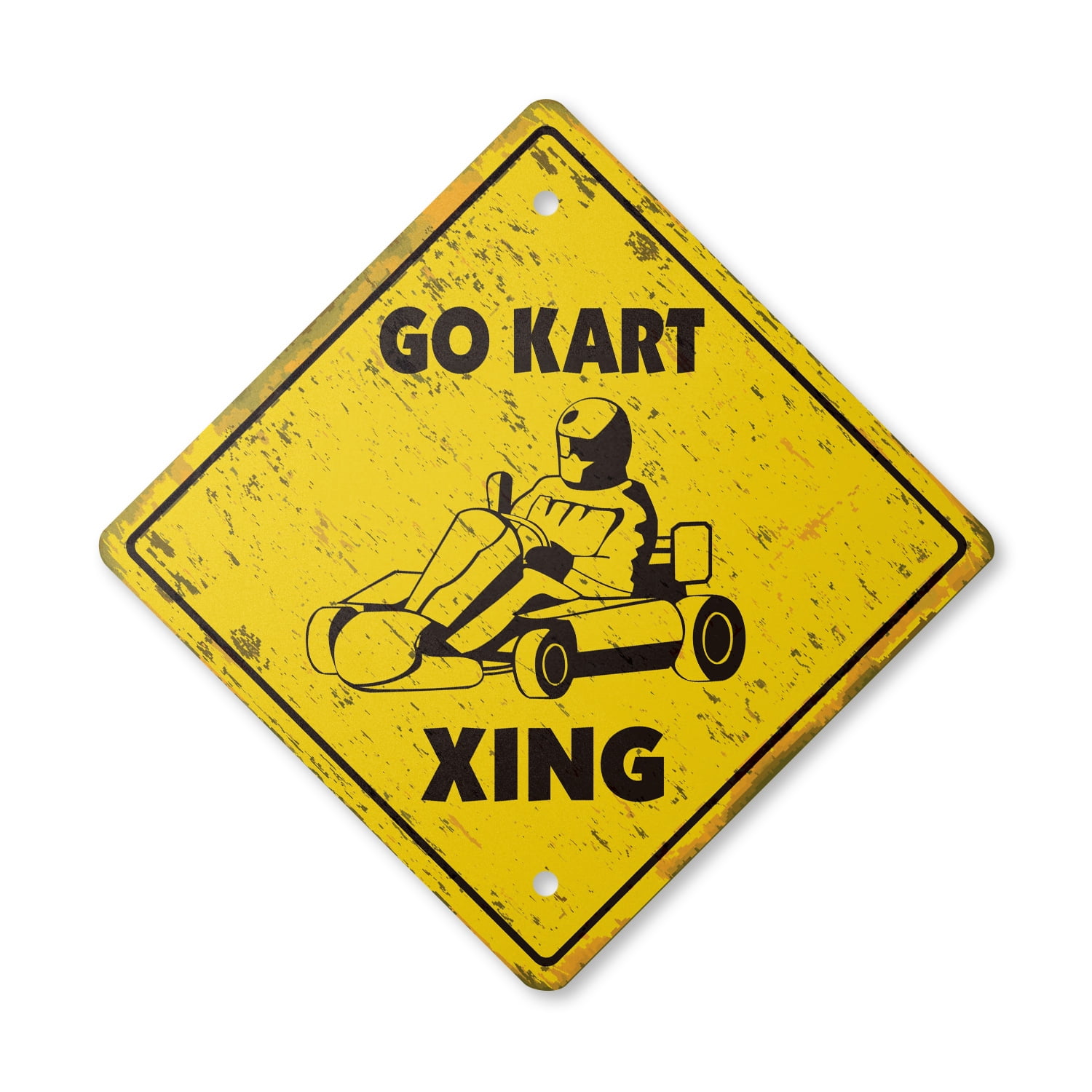 Gocart Vintage Crossing Sign Zone Xing | Indoor/Outdoor Plastic | 20 ...