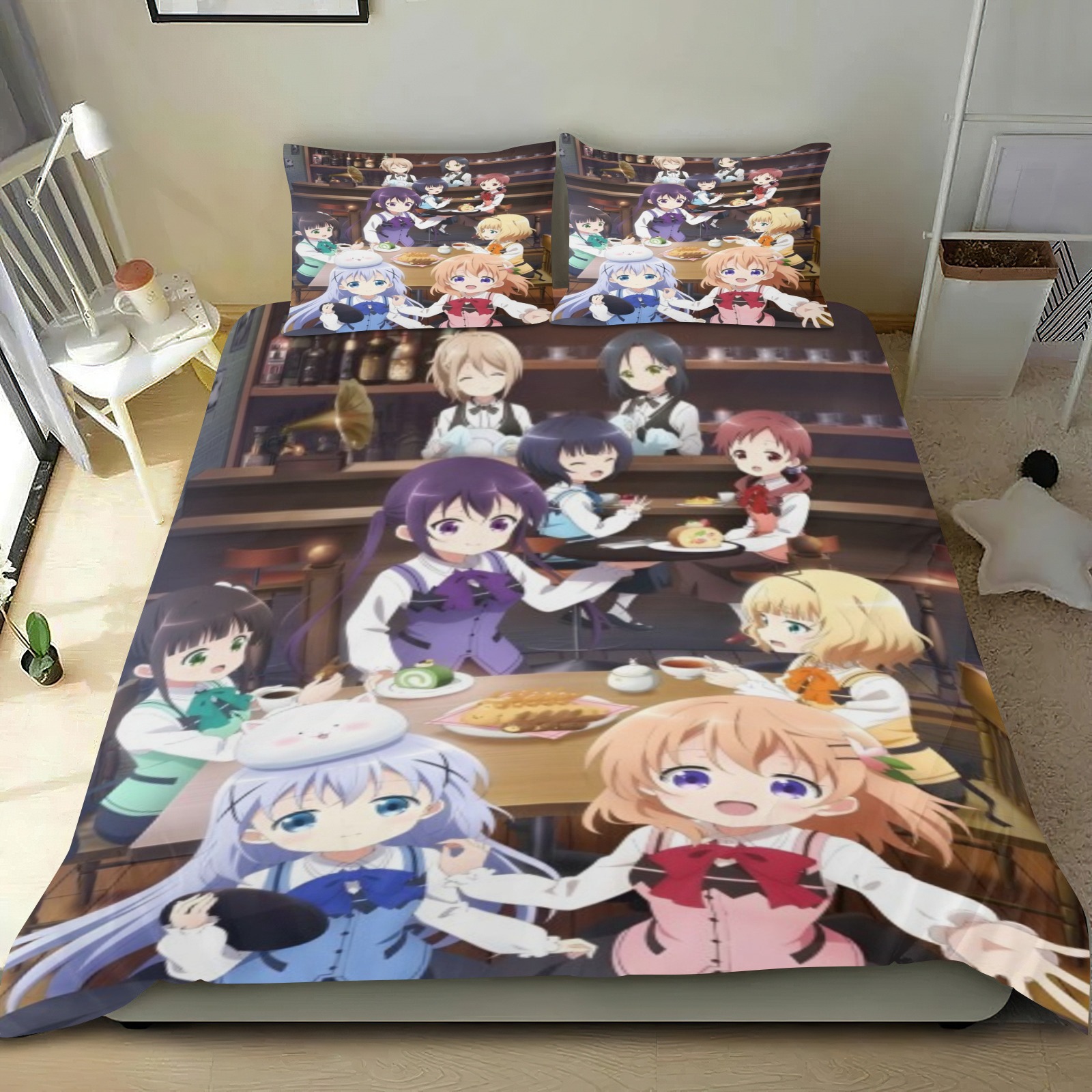 Gochuumon wa Usagi desu ka? BLOOM thin bedding set has an iconic print ...