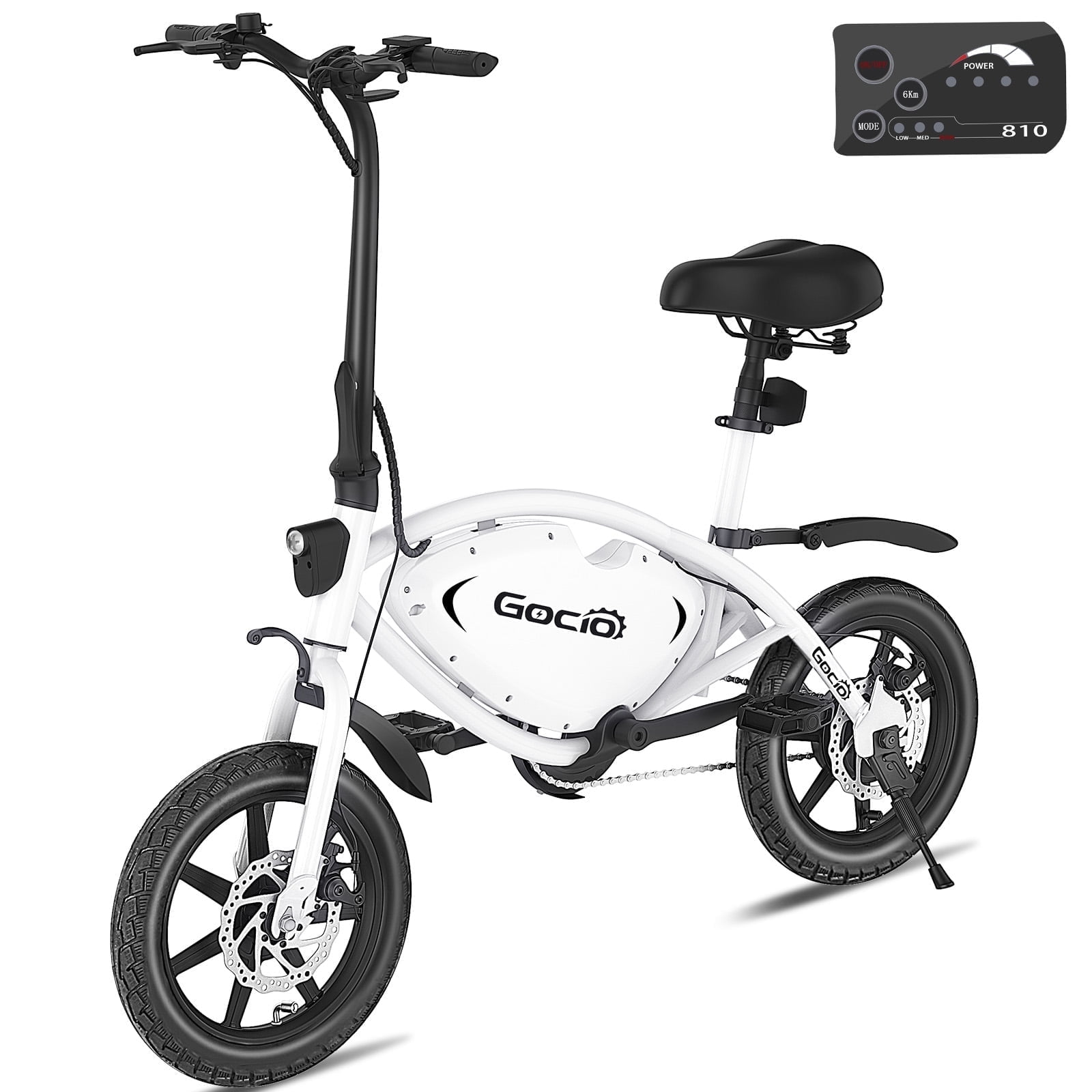 Gocio 14" Foldable Electric Bike, 375Wh 48V Electric Bicycles for ...