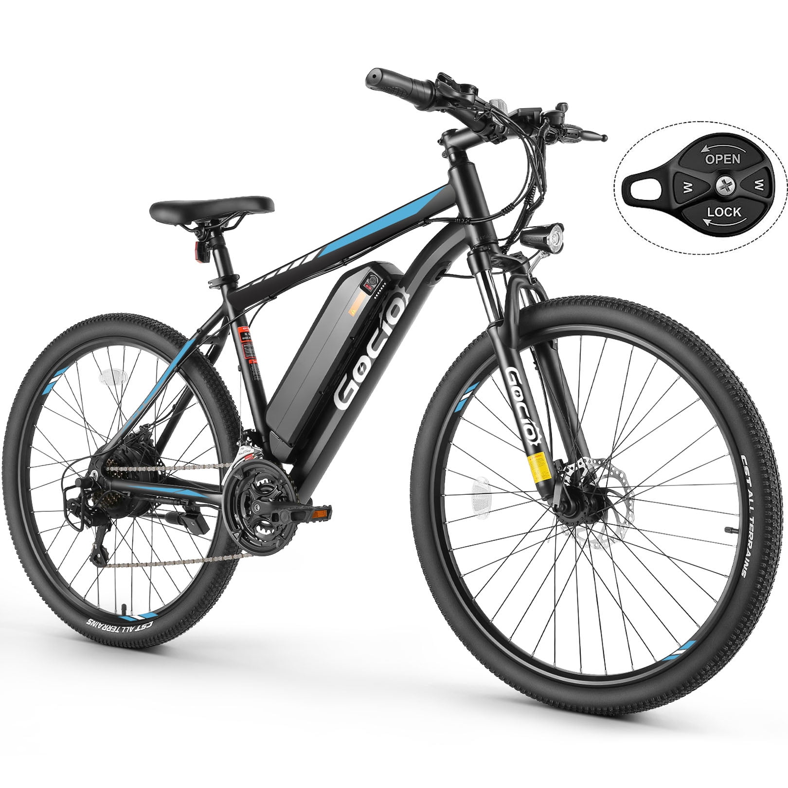 Gocio 26'' E-Bike, 350W, 22MPH Mountain Bike, Lockable Suspension Fork ...
