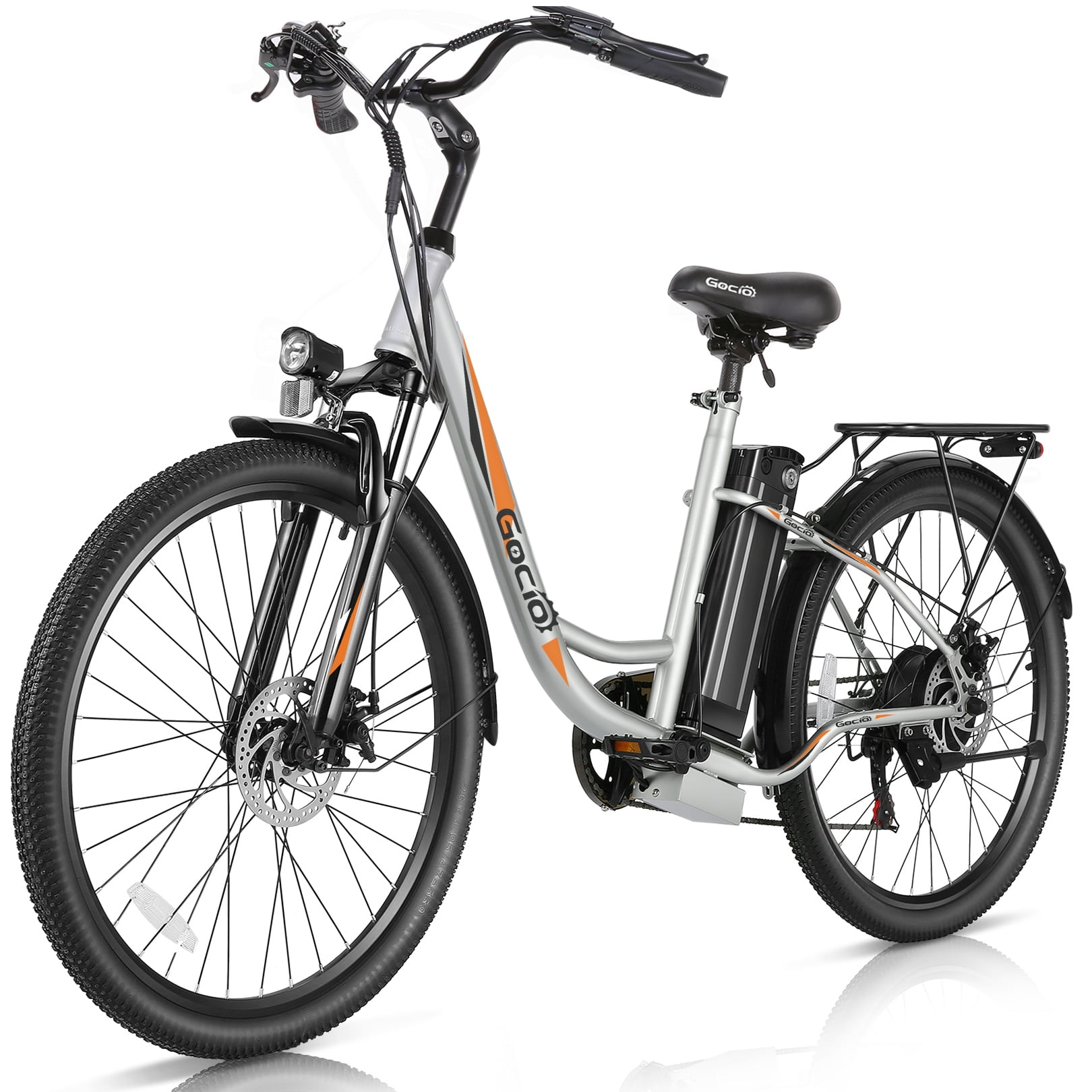 Gocio 26 in. Electric Bicycle 500W Electric Hybrid Bike, 48V Adjustable ...
