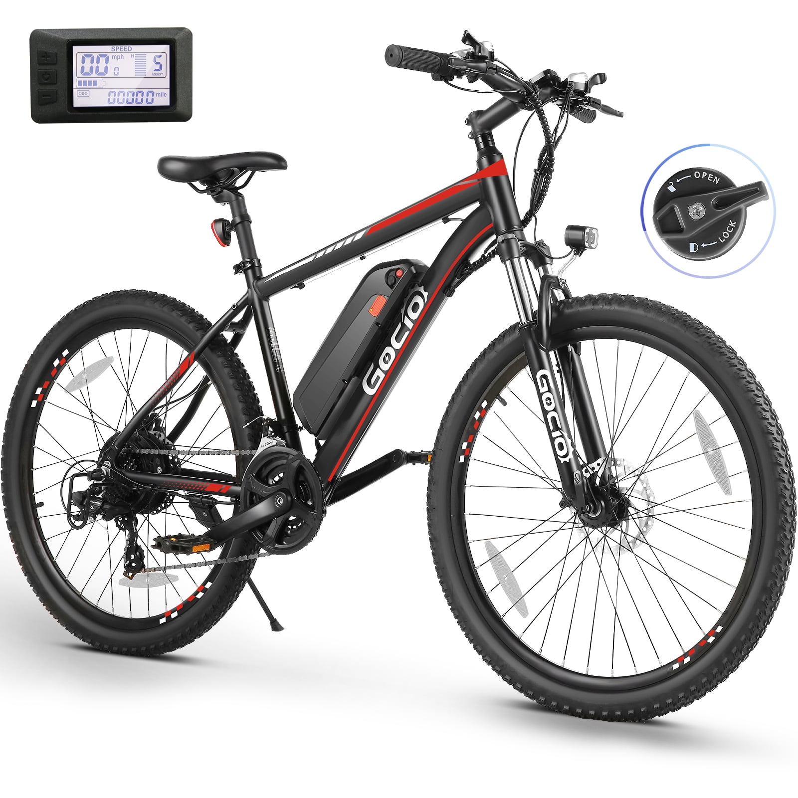 Gocio Electric Bike, Electric Bike for Adults 26" Ebike 500W Electric ...