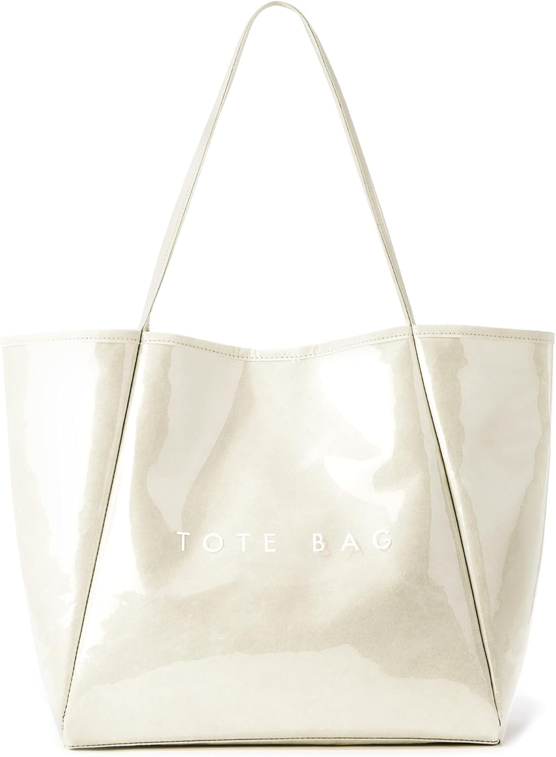 Gocvo Large PVC Tote Bag for Women Letters Print Handbags Purse Kraft ...