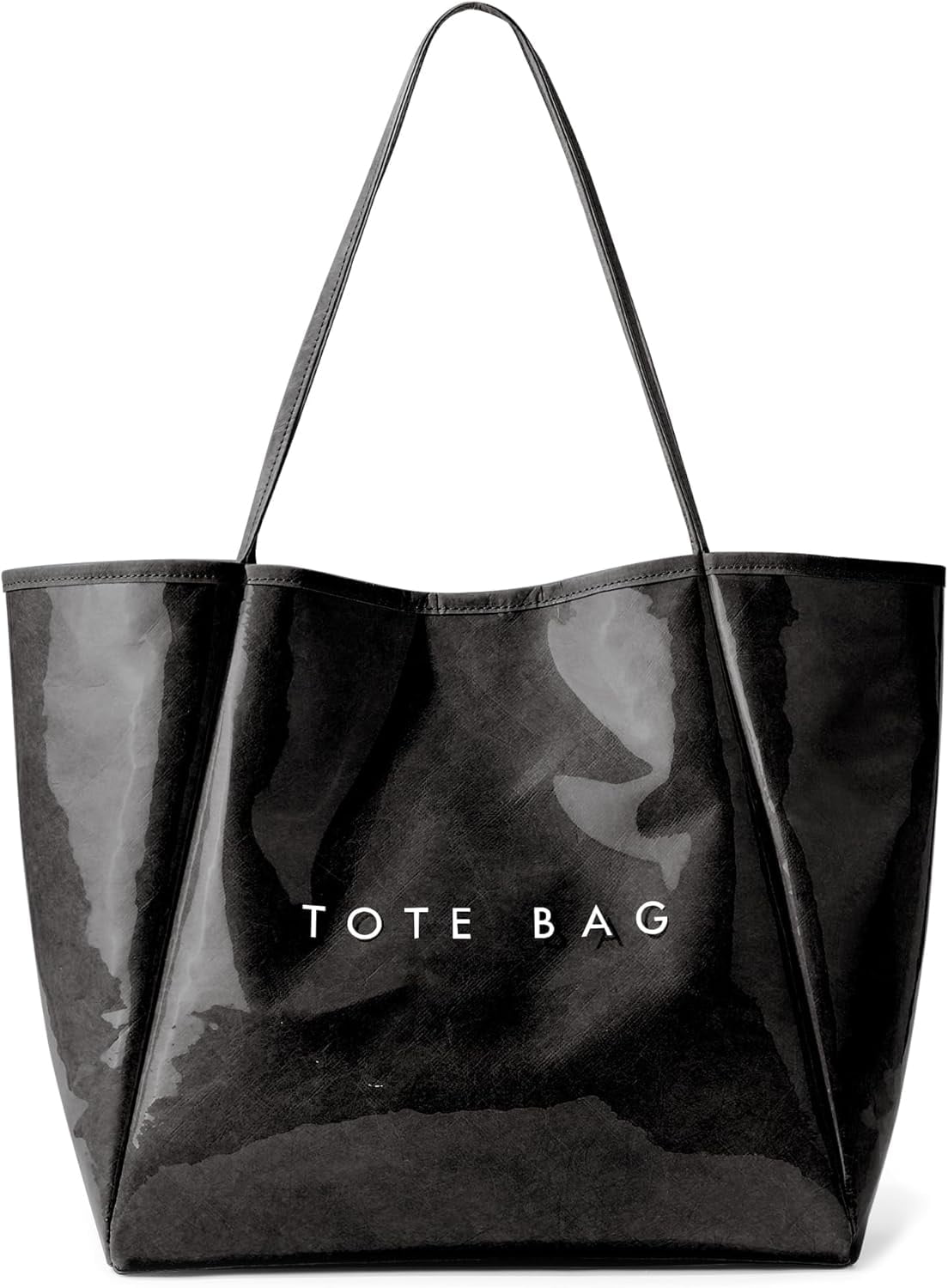 Gocvo Large PVC Tote Bag for Women Letters Print Handbags Purse Kraft ...