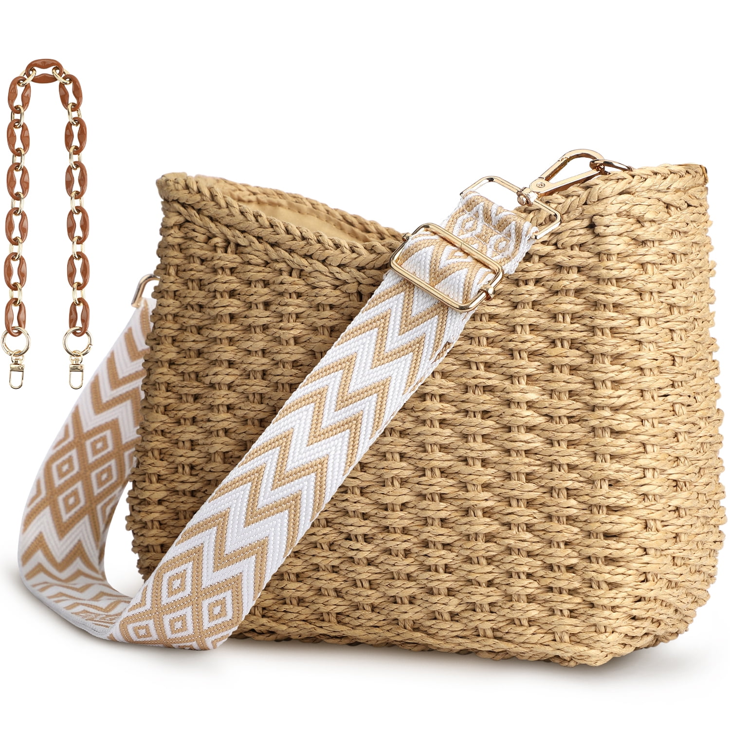 Gocvo Straw Tote Bag for Summer, Straw Purses and Handbags for Women ...