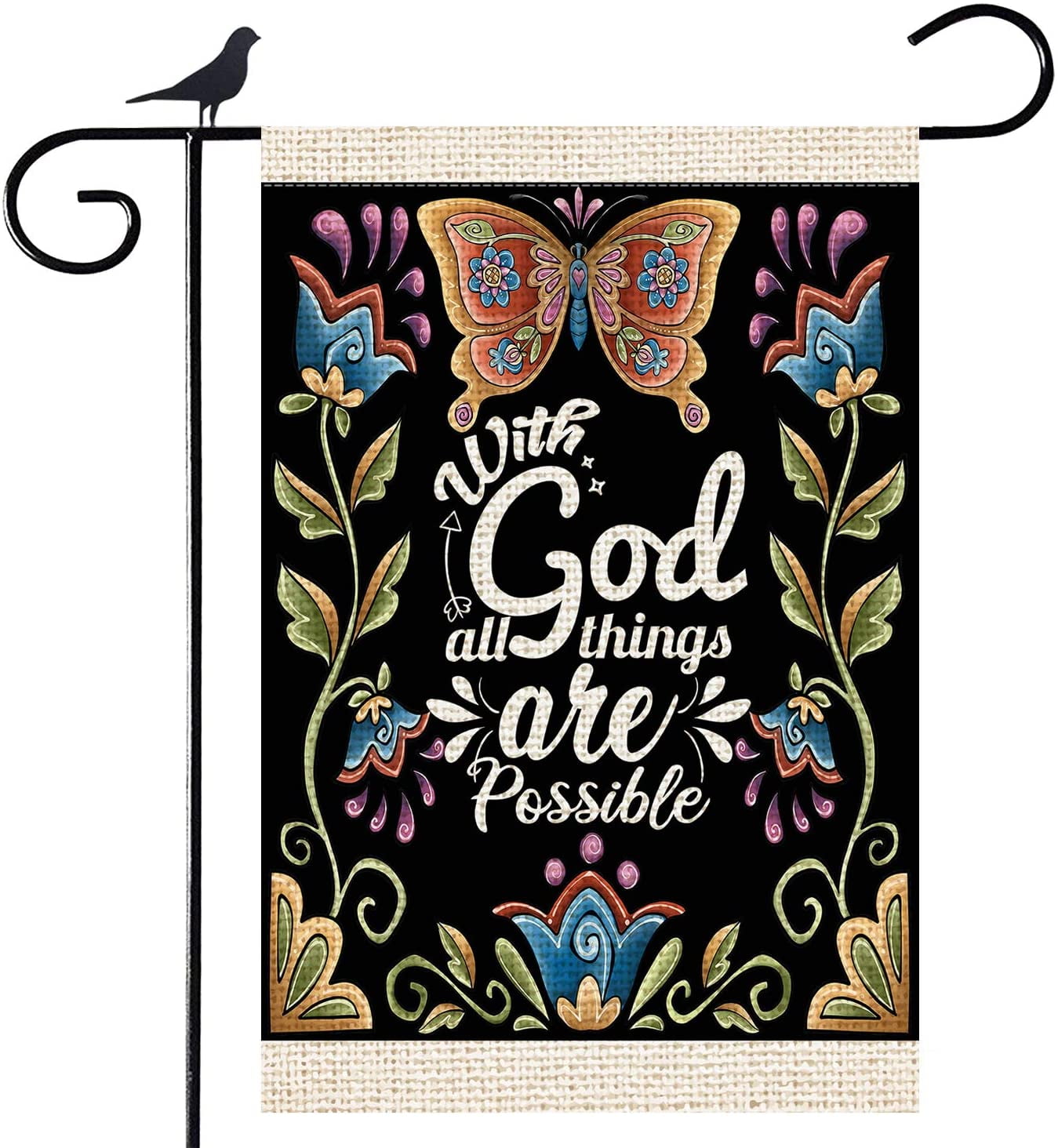with God All Things Are Possible Garden Flag, Double Sided Vertical ...