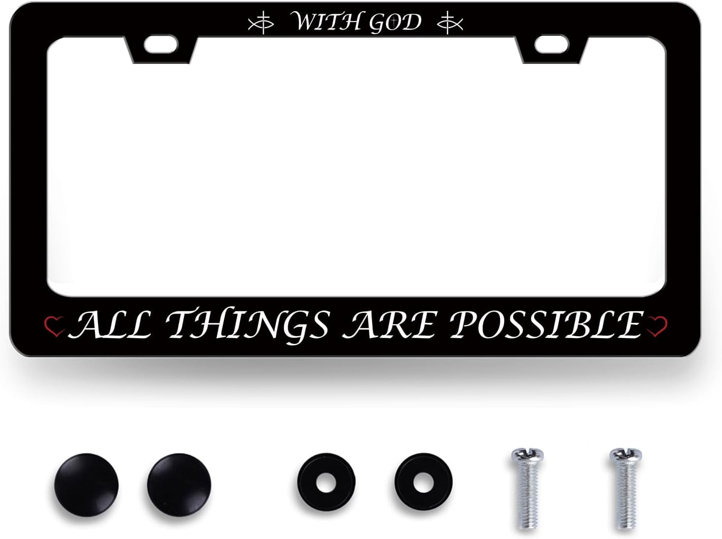 with God All Things are Possible License Plate Frame Christian Jesus ...