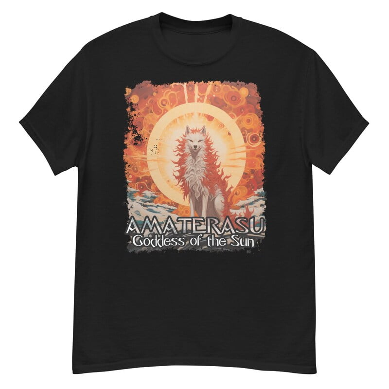God Amaterasu Japanese Mythology Graphic TShirt Sun Goddess Art Gift ...