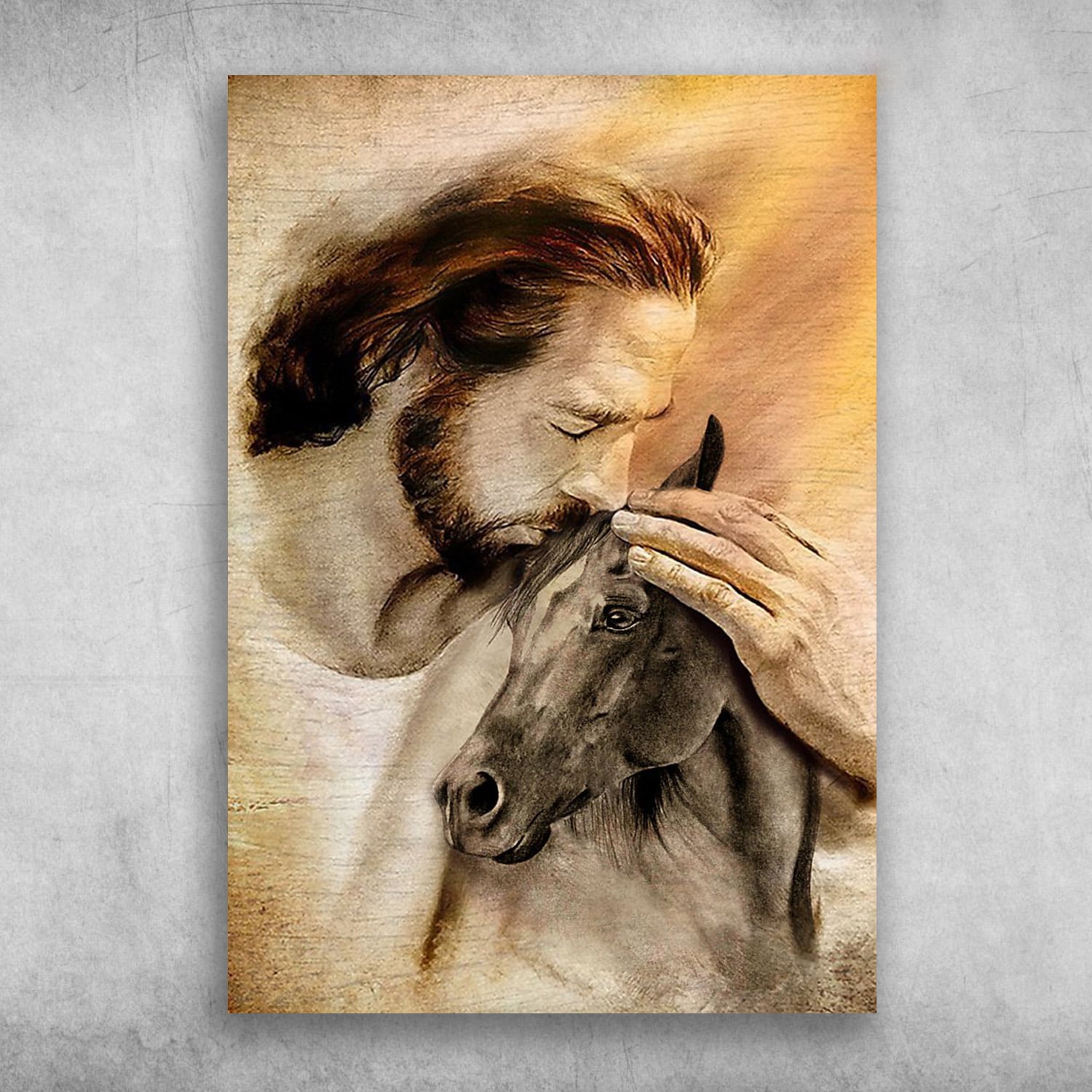 God And The Horse - Jesus, Horse 11 x 17 Inch Poster - Walmart.com