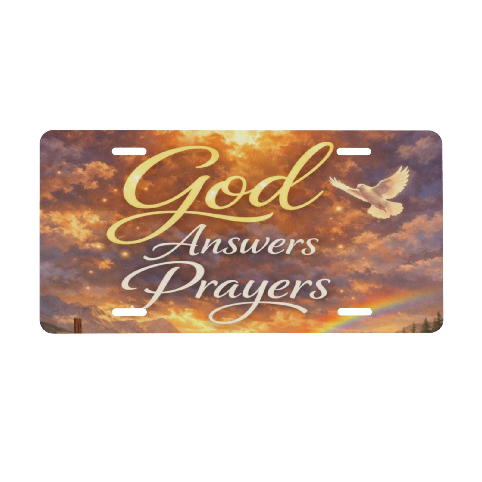 God Answers Prayers License Plate, Car Front License Plates With 4 ...