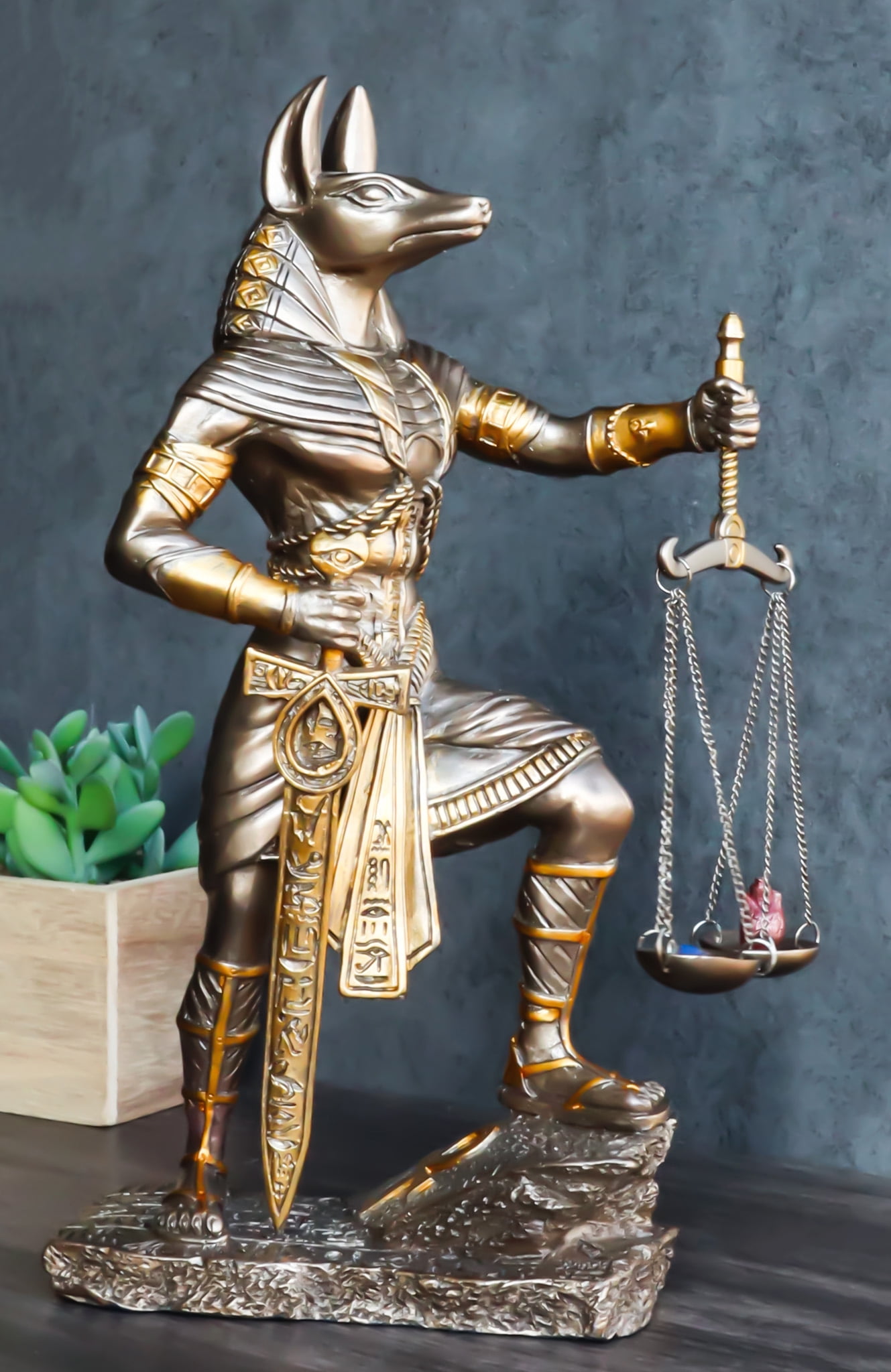 God Anubis with Scales of Justice Statue Figurine 10" Tall (Faux Bronze ...