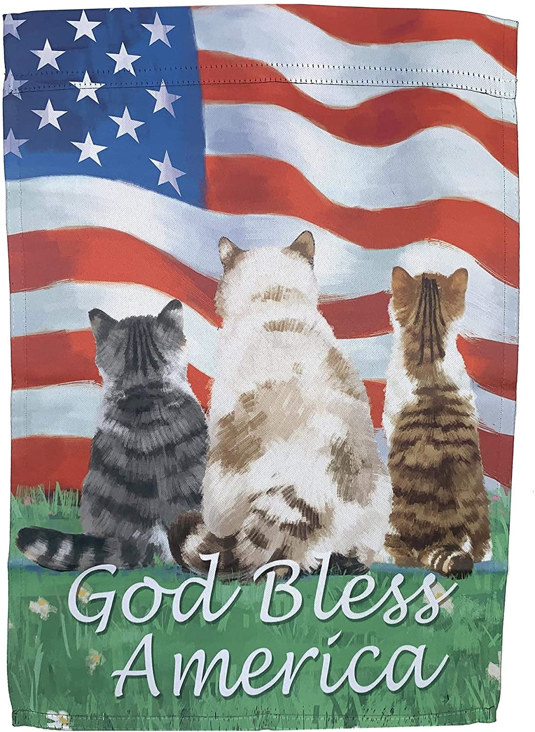 God Bless America Cats Garden Flag - 12" x 18", Memorial Day, Spring ...