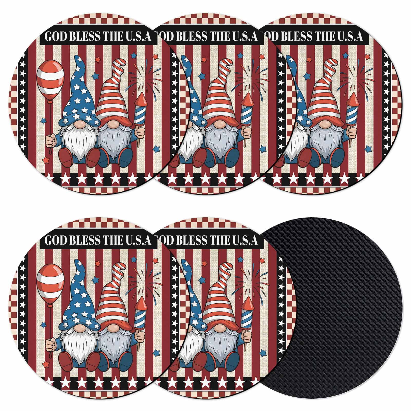 God Bless America Coasters Set of 6, Absorbent Coasters for Drinks ...