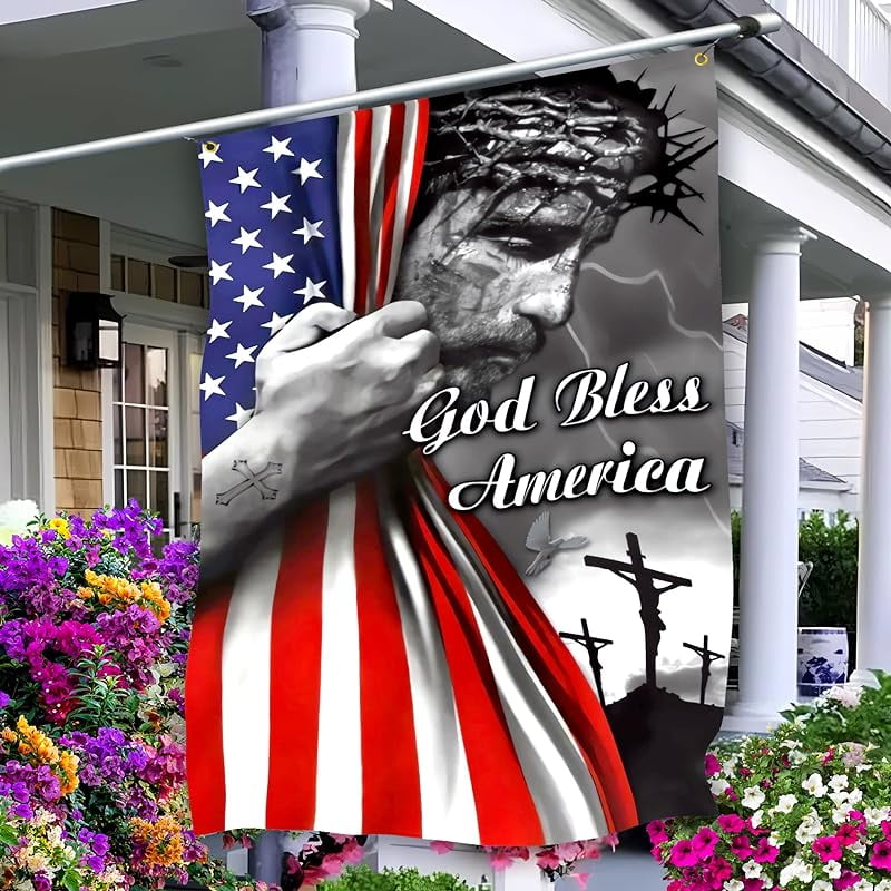 God Bless America Flag 4x6 Ft In God We Trust Flag Double Sided Mirror ...