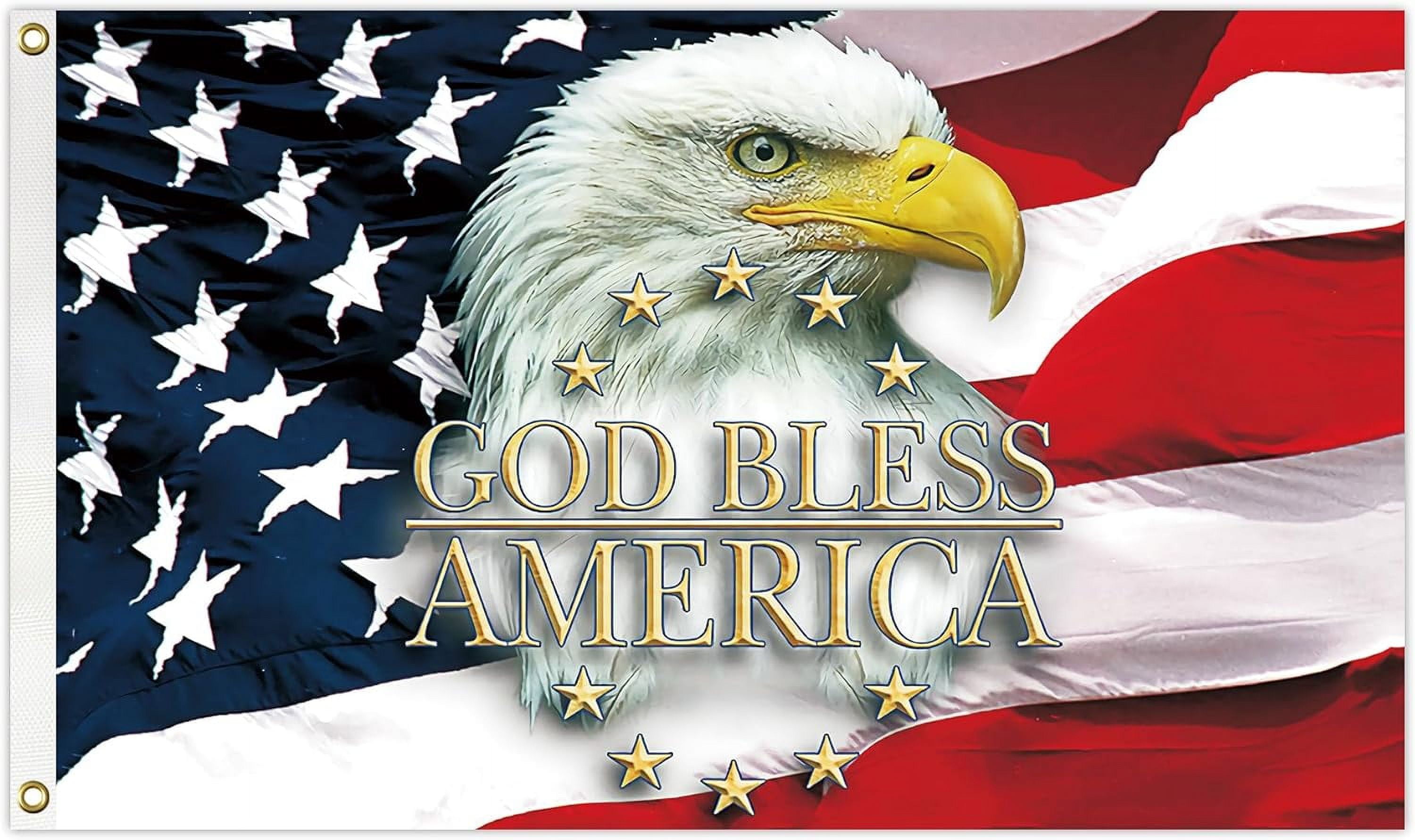 God Bless America Flags Patriotic Flag Classic Bald Eagles Star and ...
