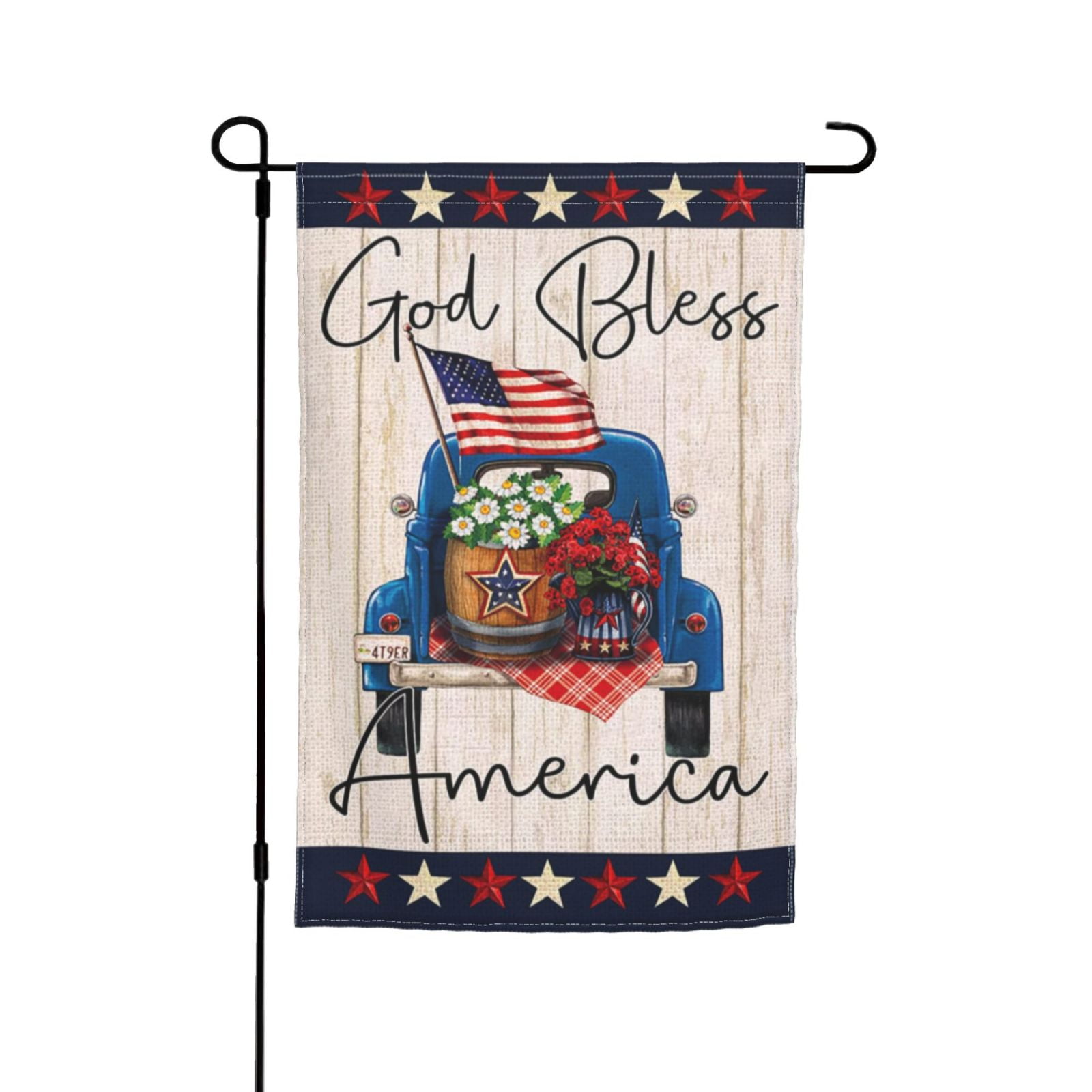 God Bless America Garden Flags for Outside,12×18 in Double Sided Blue ...