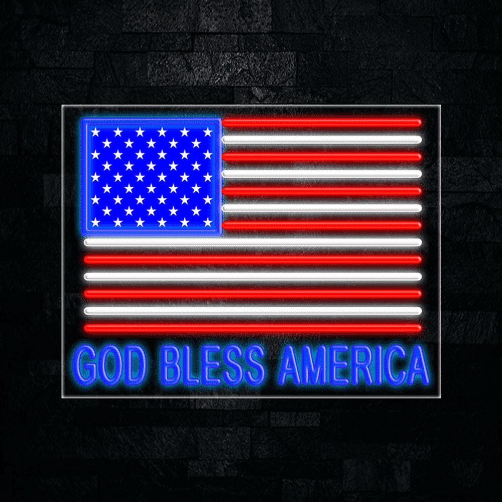 God Bless America-LED Neon Sign 28"L x 22"H #31240 - Walmart.com