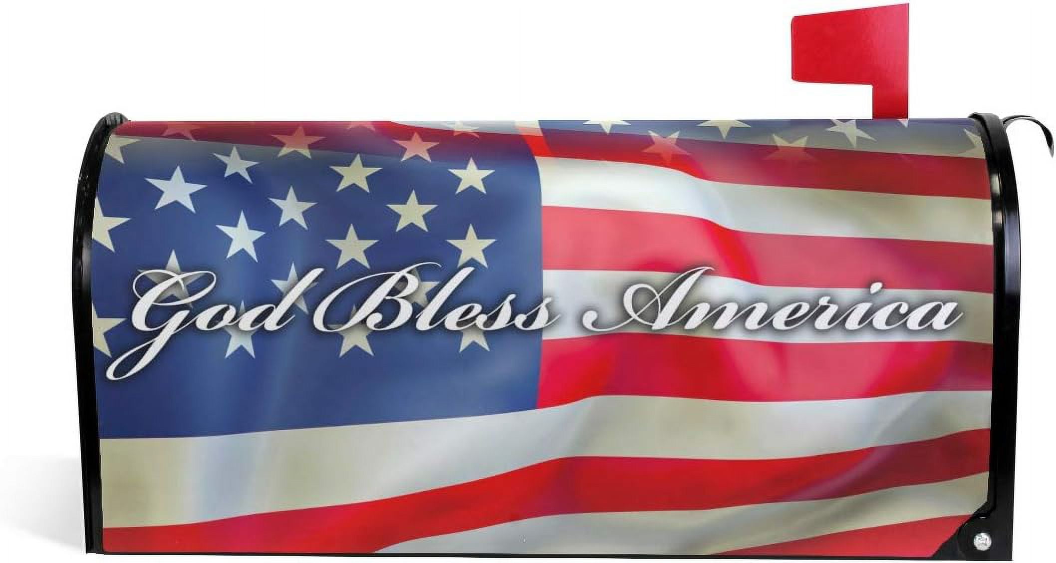 God Bless America Magnetic Mailbox Cover American Flag Patriotic Post ...