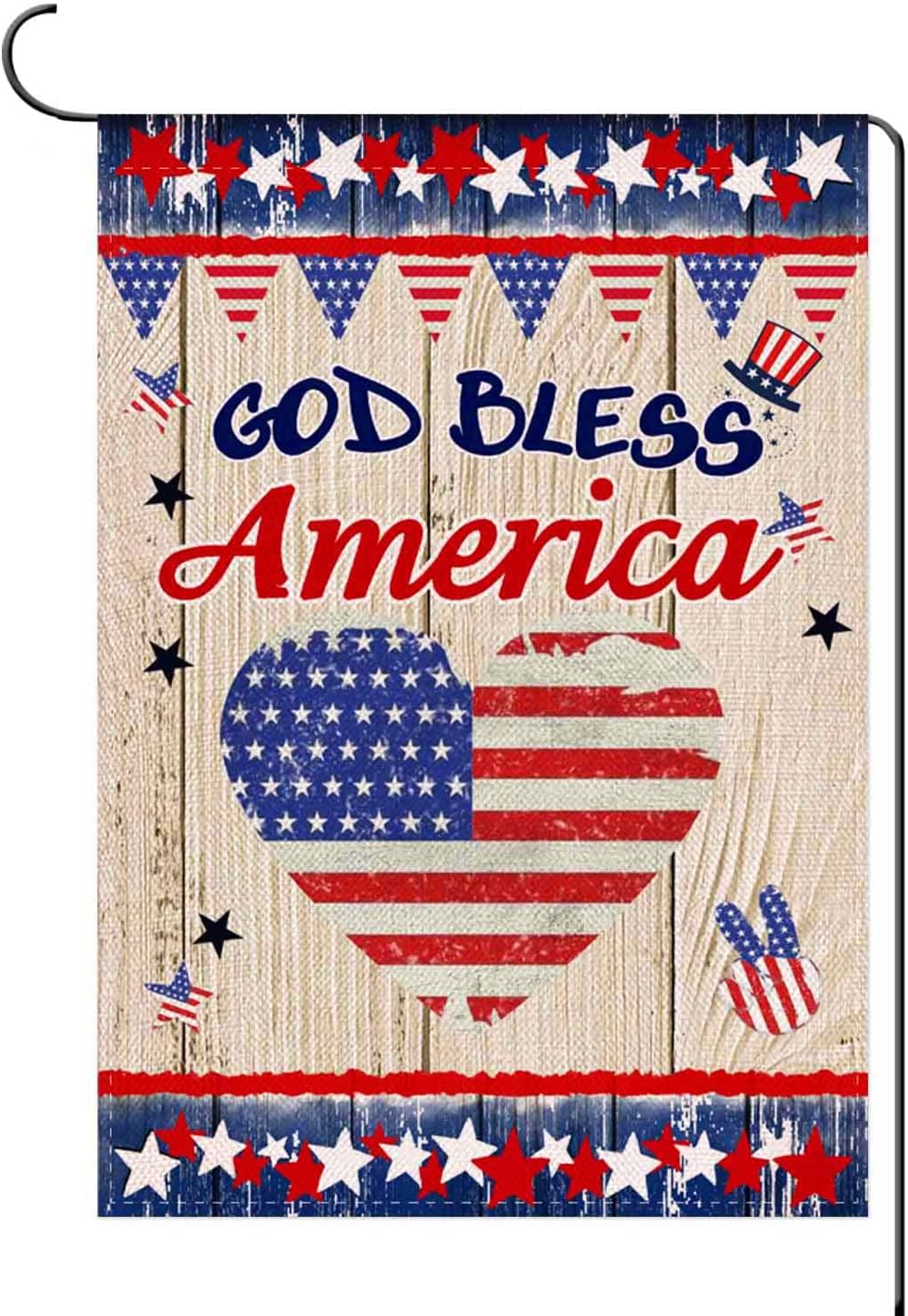 God Bless America Memorial Day Garden Flag 4th of July Independence Day ...