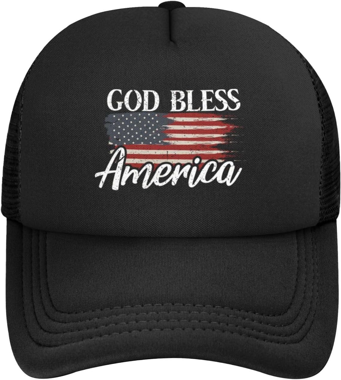 God Bless America Patriotic USA Trucker Hat Men Mesh Baseball Cap ...