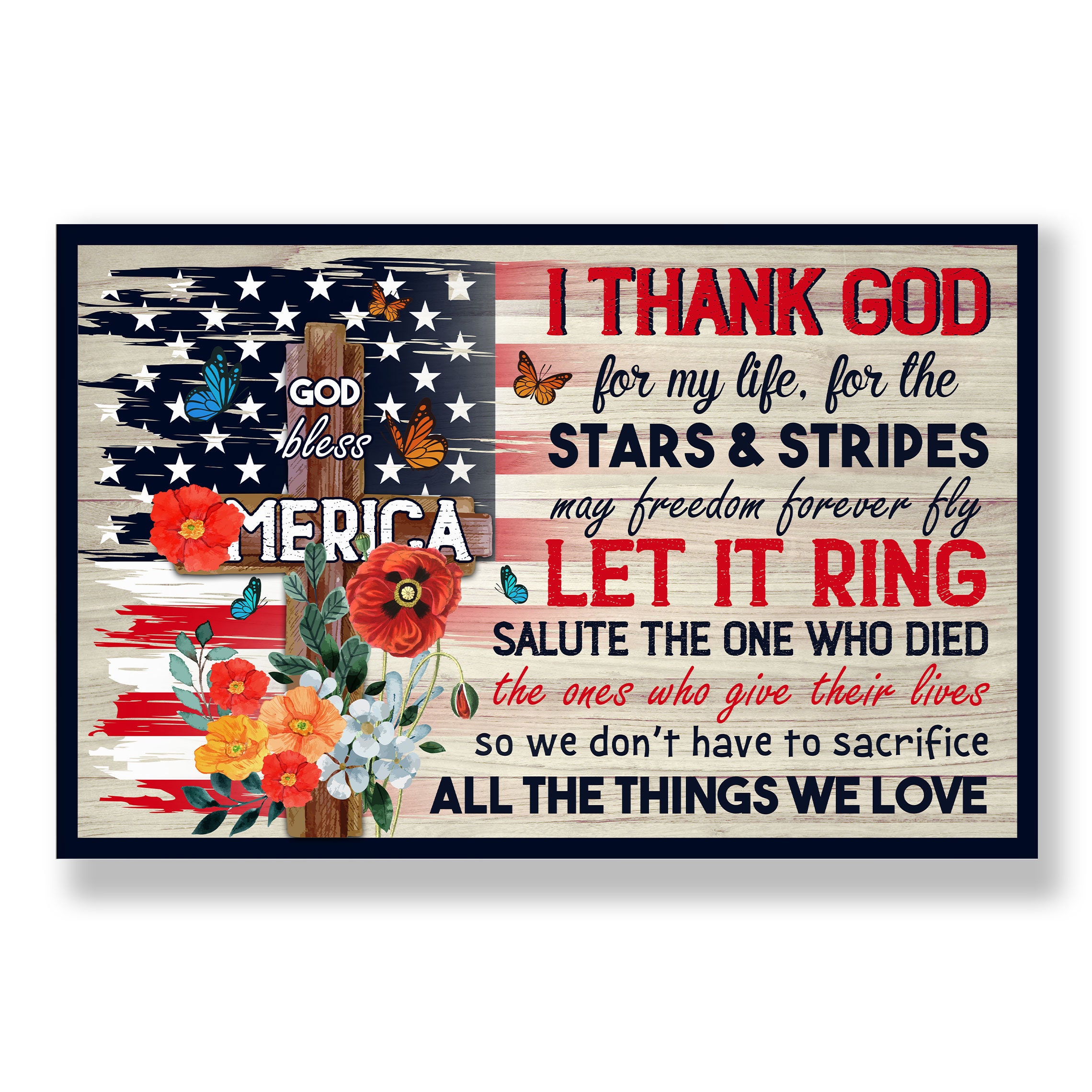 God Bless America Poster, Faith USA Flag, Merica, America Pride ...