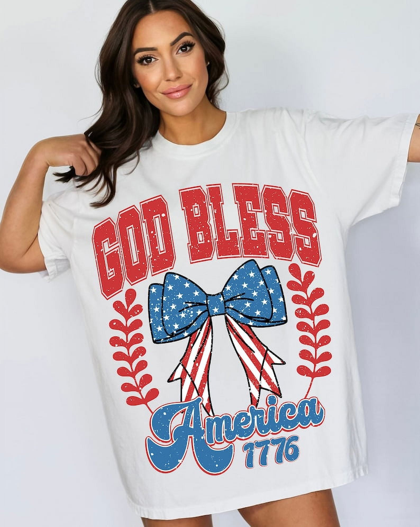 God Bless America Shirt, Coquette 4th Of July Shirt - Walmart.com