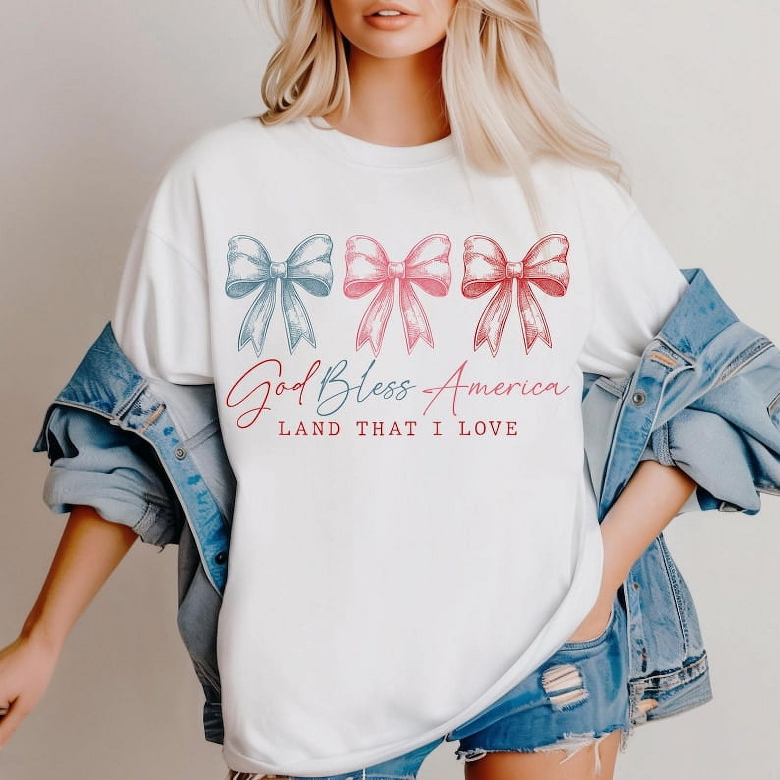 God Bless America Shirt, Coquette Fourth of July Shirt, Patriotic Shirt, America Shirt, Digital ...