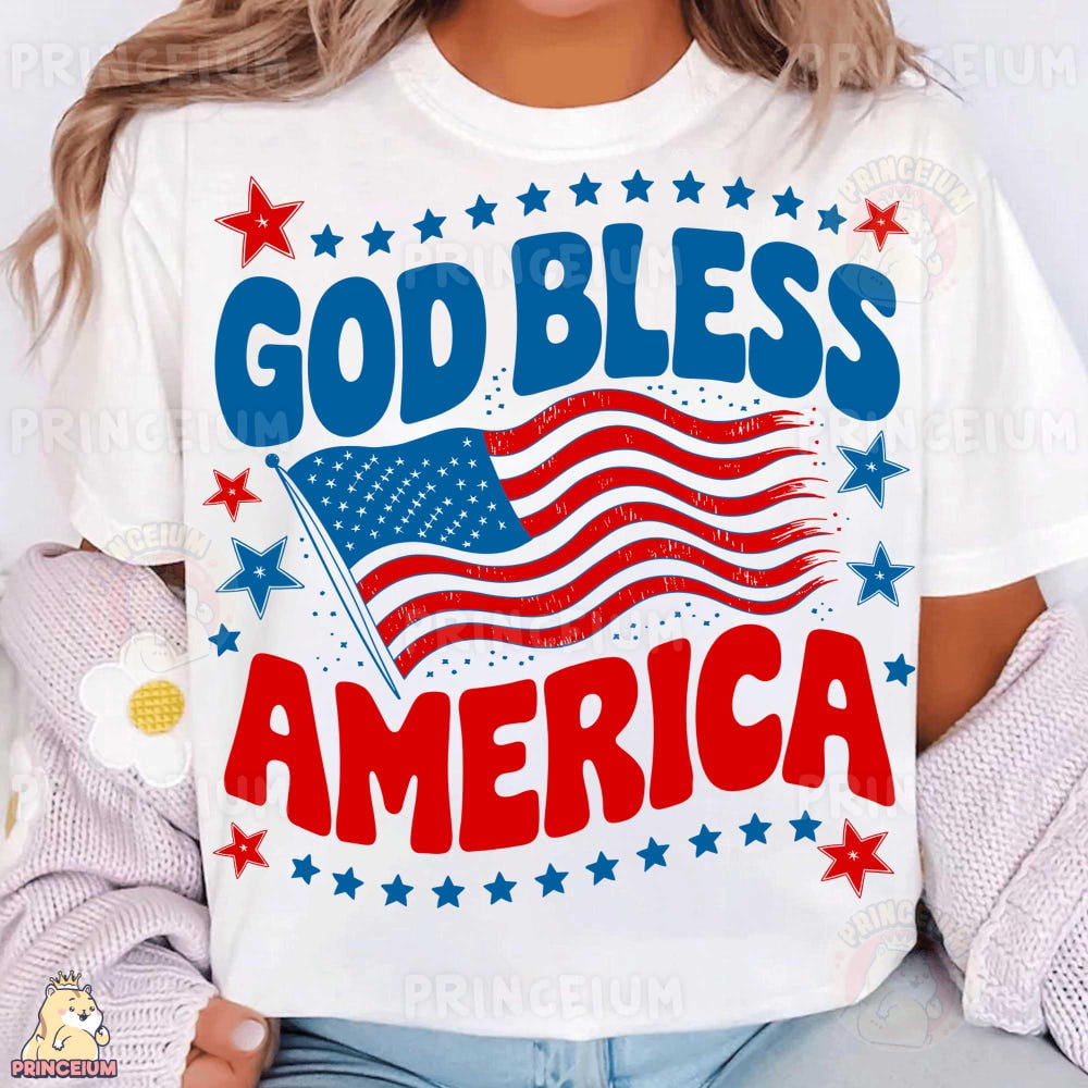 God Bless America Shirt, Patriotic Shirt, Usa Flag, 4Th Of July Retro Design, Independence Day T ...