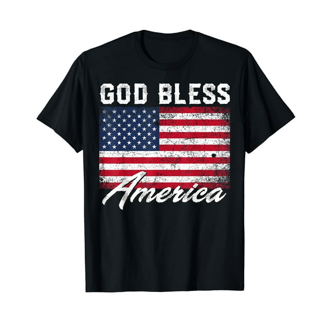 God Bless America Usa Flag 4th Of July Patriotic T Shirt