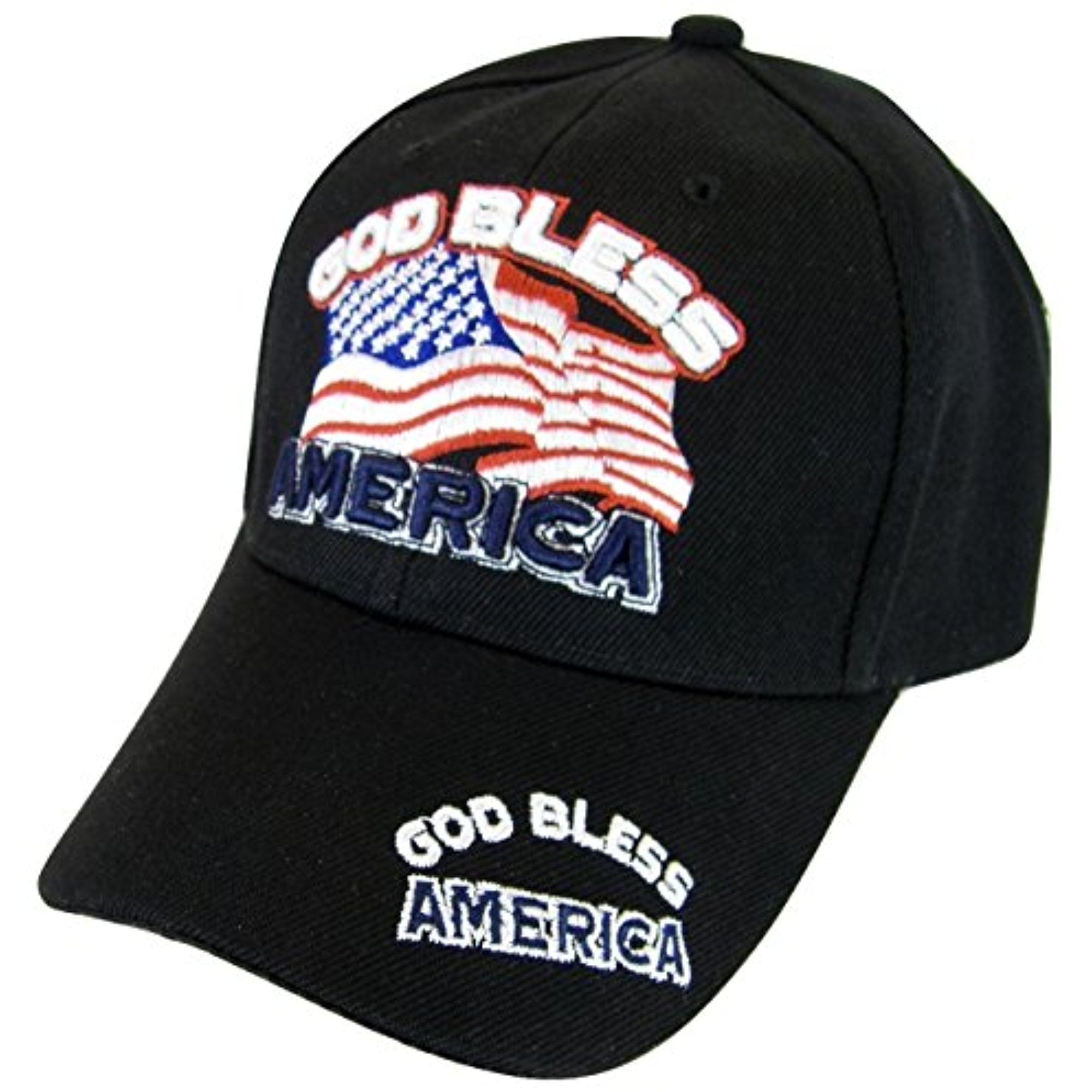 God Bless America USA Patriotic Men's Adjustable Baseball Cap (Black ...