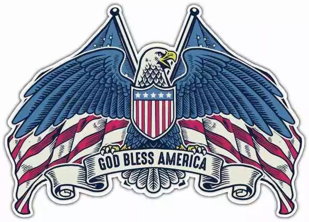 God Bless America Usa Patriotic Eagle Flag Car Stickerphone Decal Water ...