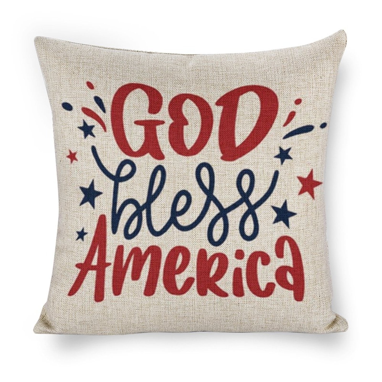God Bless America (White) Pillow Cover Home Throw Pillow Covers, 18 X ...