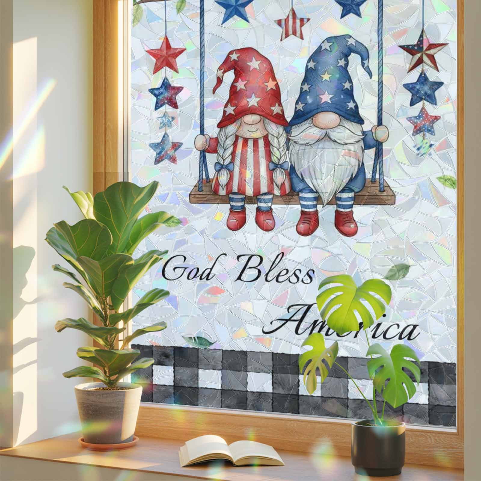 God Bless America Window Privacy Film, Independence Day Dwarf Swinging ...