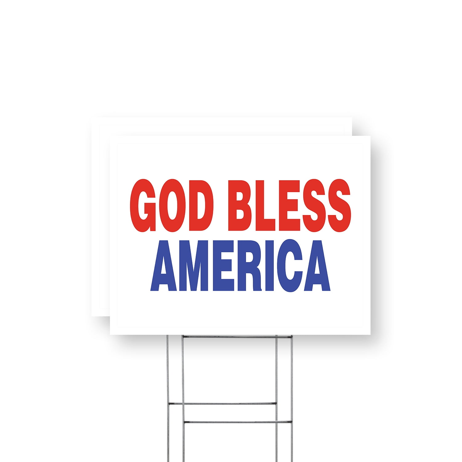 God Bless America Yard Sign 2 Pack of 12 Inch x 16 Inch Double Sided ...