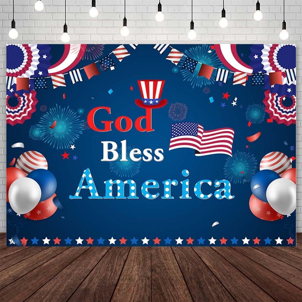 God Bless American Backdrop 4th of July Patriotic Photography ...