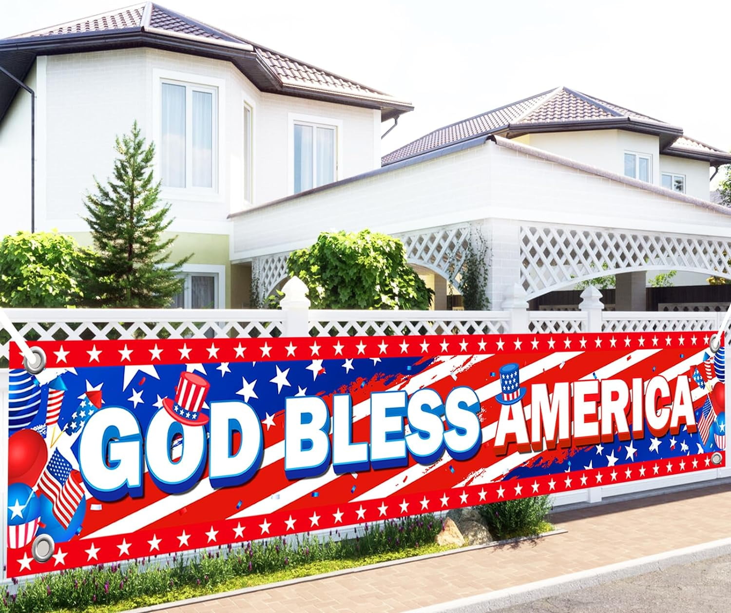 God Bless American Banner - 4th of July Banner for 4th of july ...