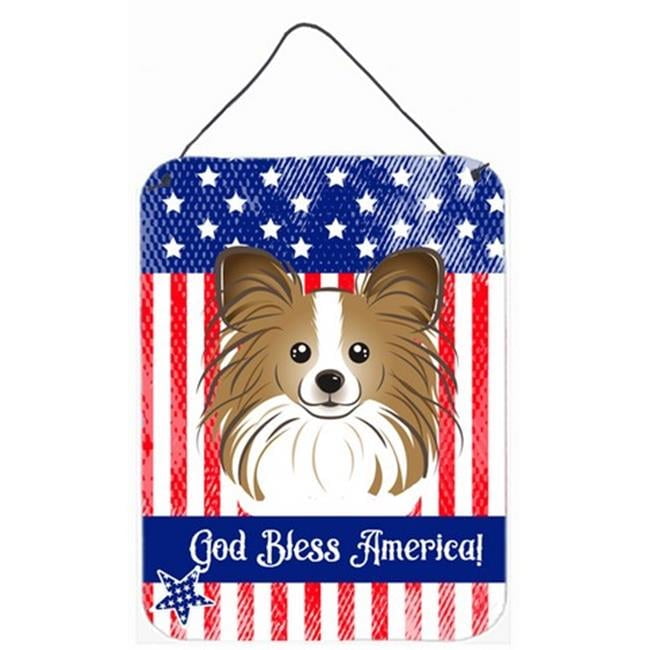God Bless American Flag with Papillon Wall or Door Hanging Prints ...