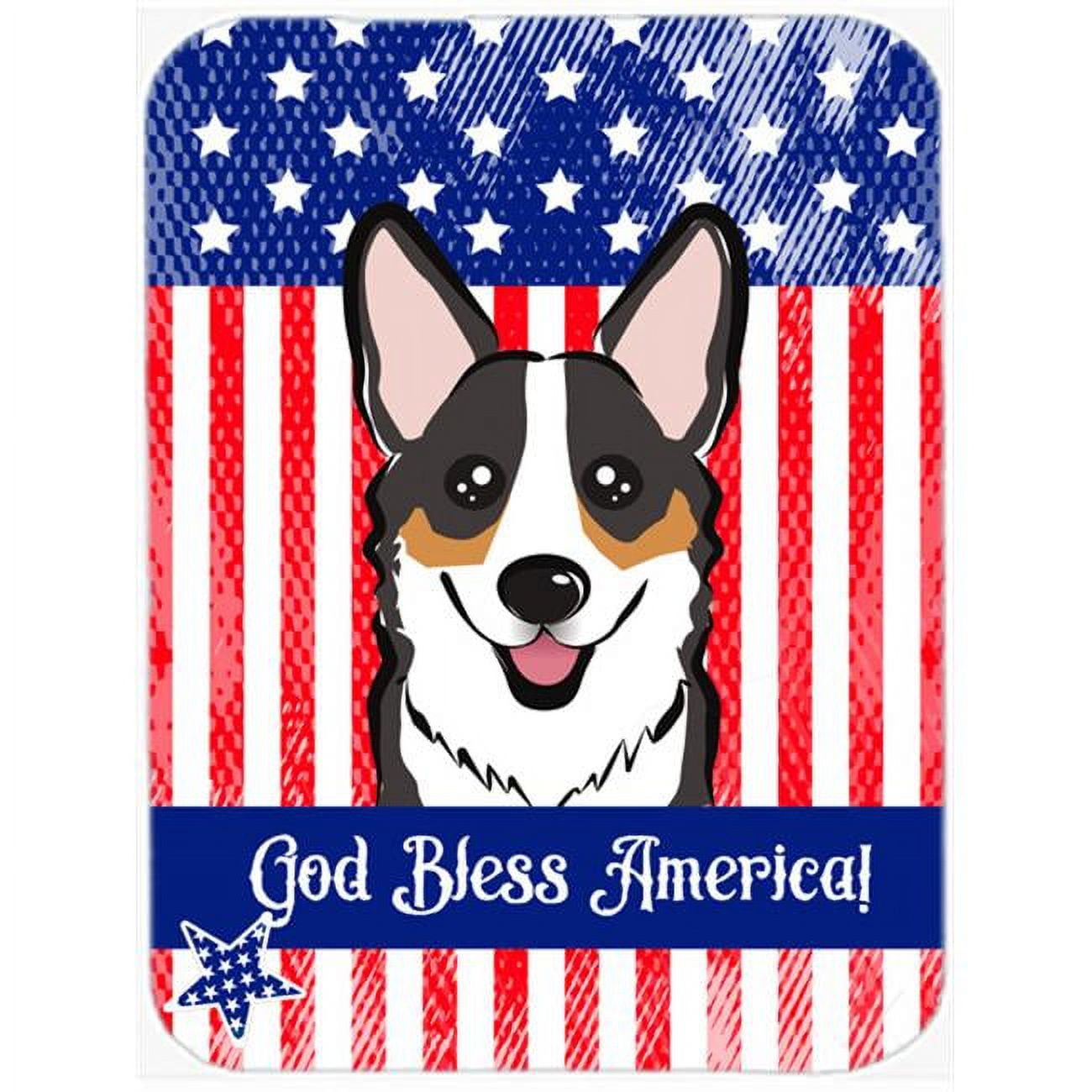 God Bless American Flag with Tricolor Corgi Glass Cutting Board- Large ...