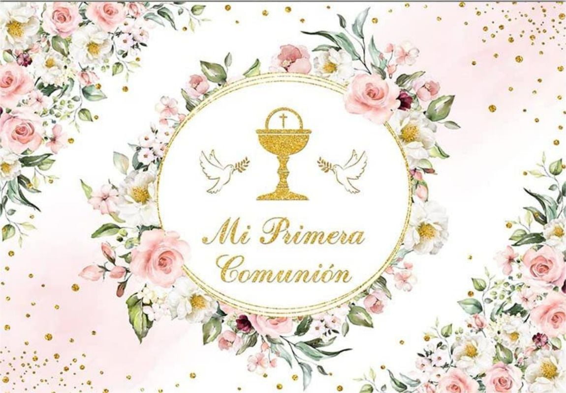 God Bless Backdrop Baptism Christening First Holy Communion Baby Shower ...