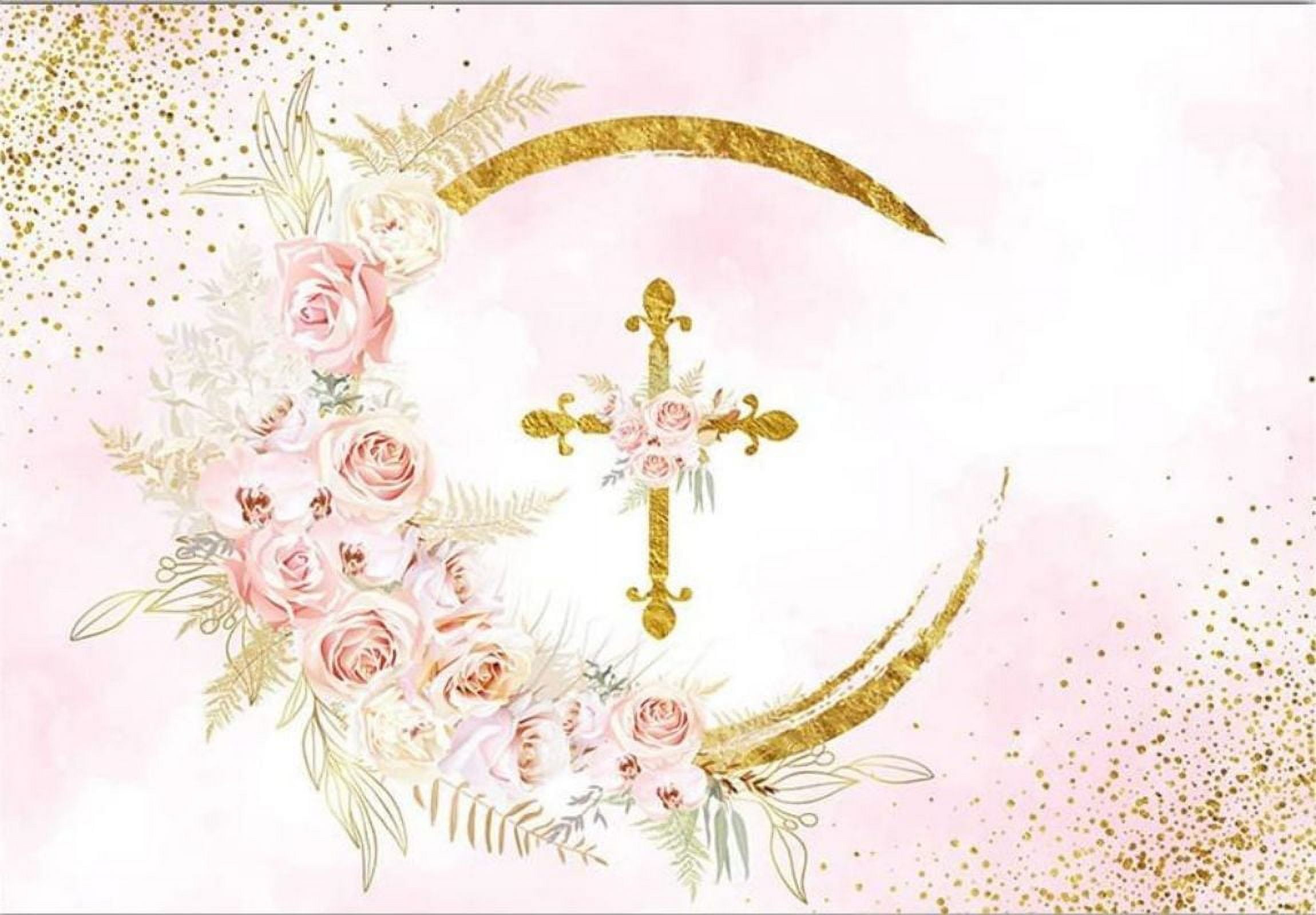 God Bless Backdrop Baptism Christening First Holy Communion Baby Shower ...
