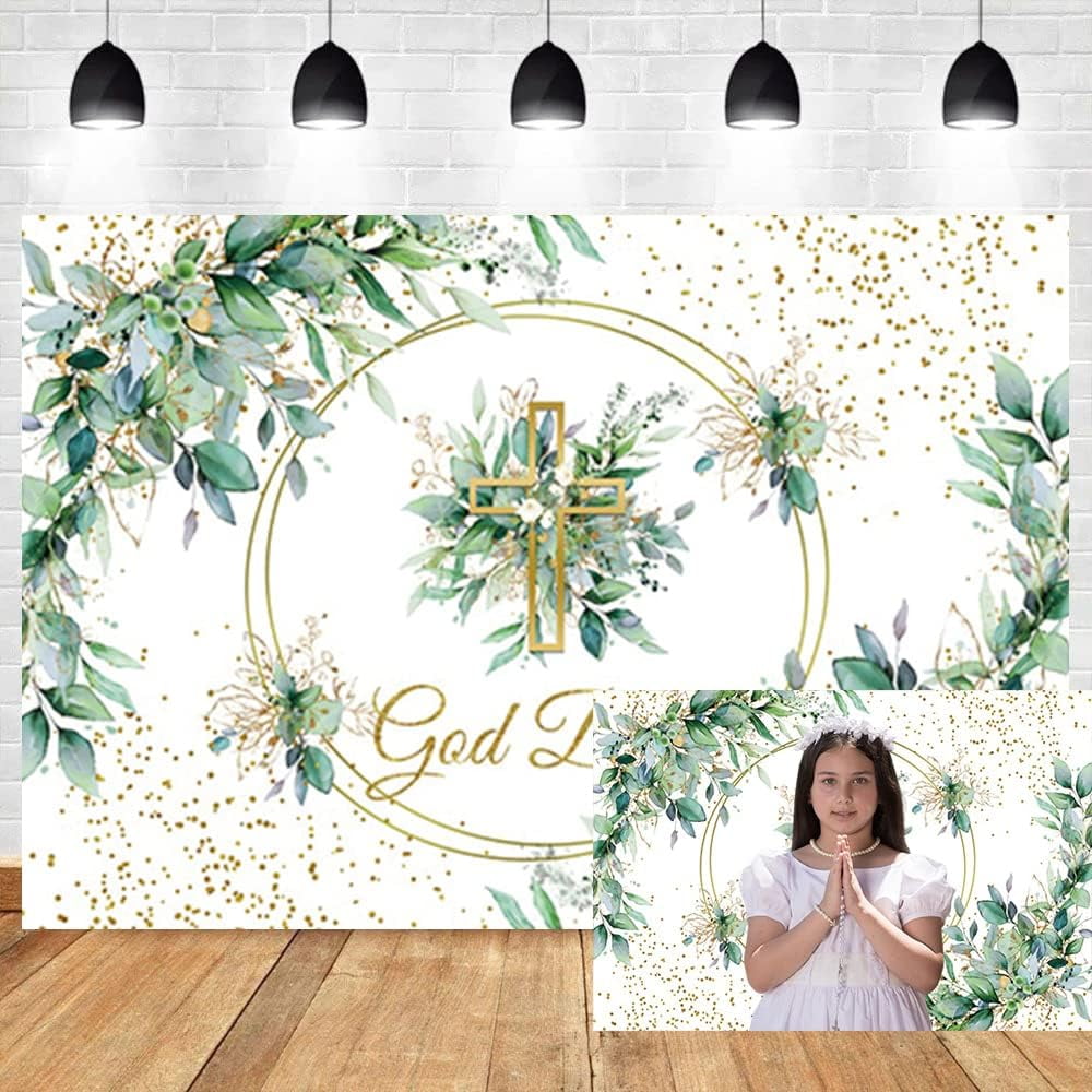 God Bless Backdrop Baptism First Holy Communion Christening Background ...