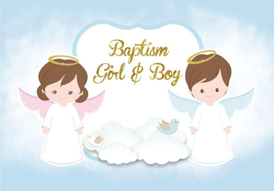 God Bless Backdrop Baptism Party First Holy Communion Christening ...
